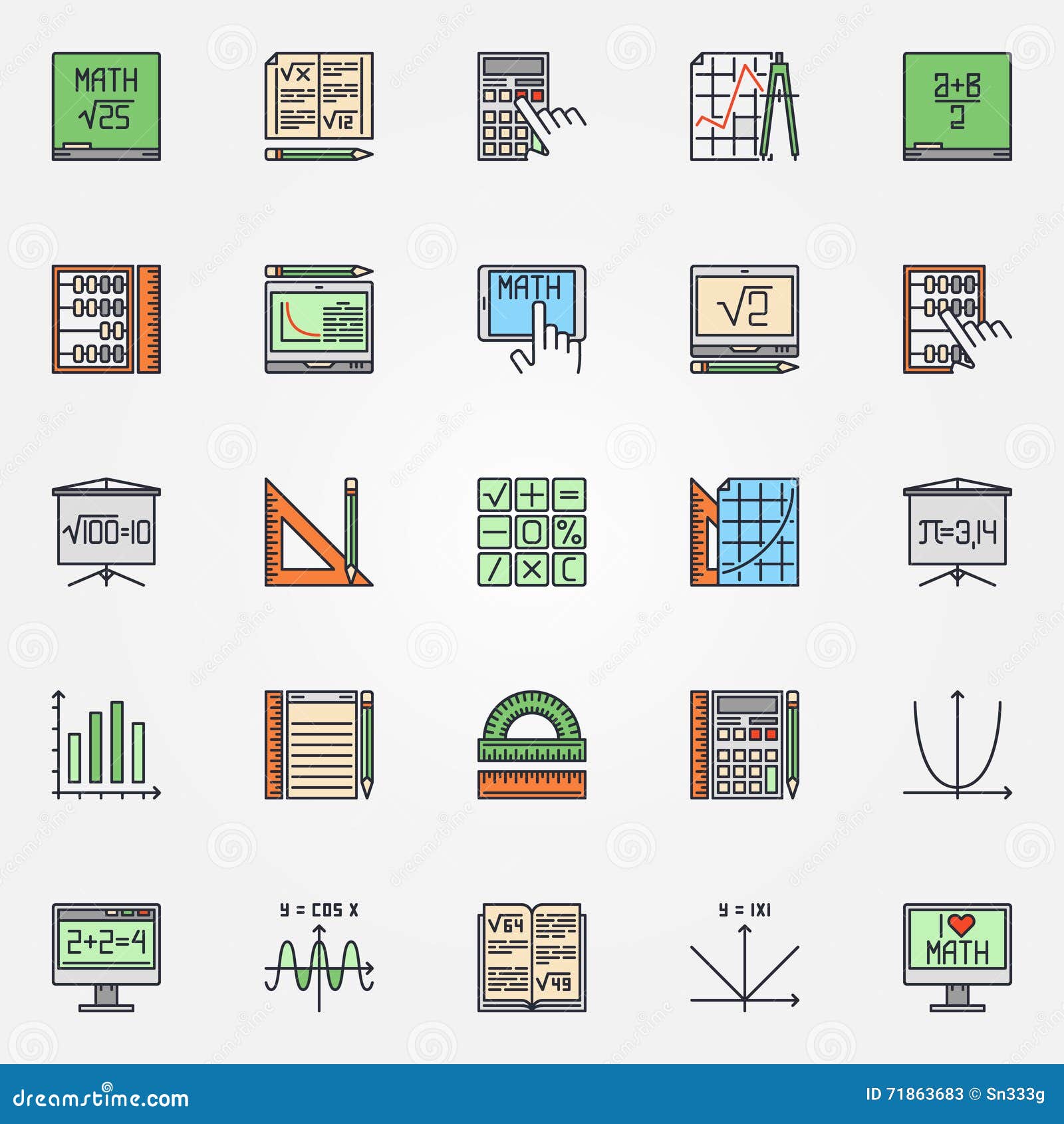 Mathematics icons set stock vector. Illustration of book - 71863683 Mathematics icons set stock vector. Illustration of book - 71863683