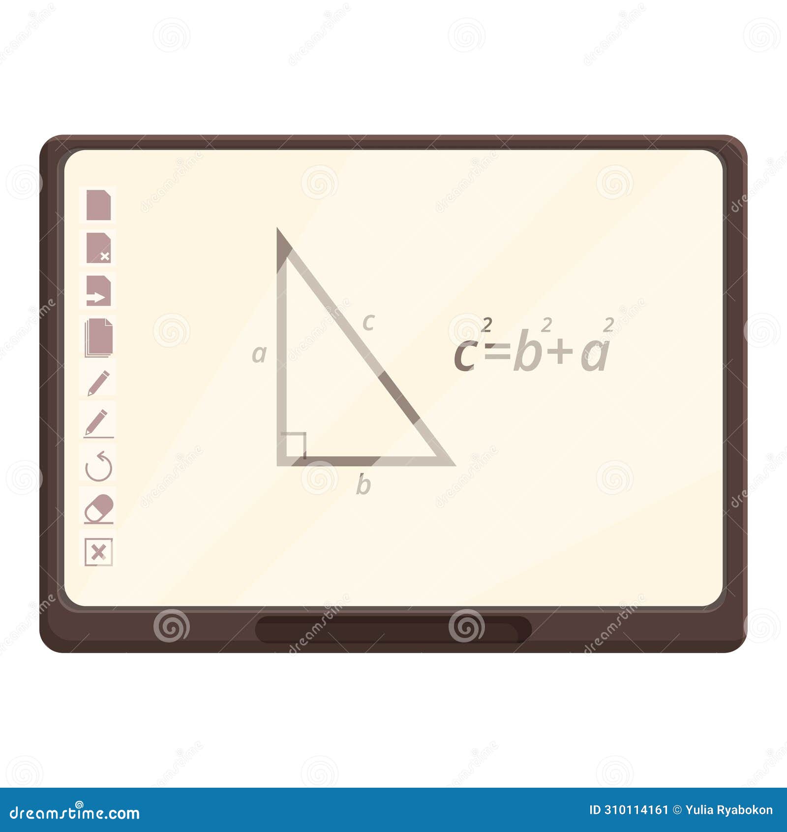 Mathematics on Interactive Board Icon Cartoon Vector. Computer ...
