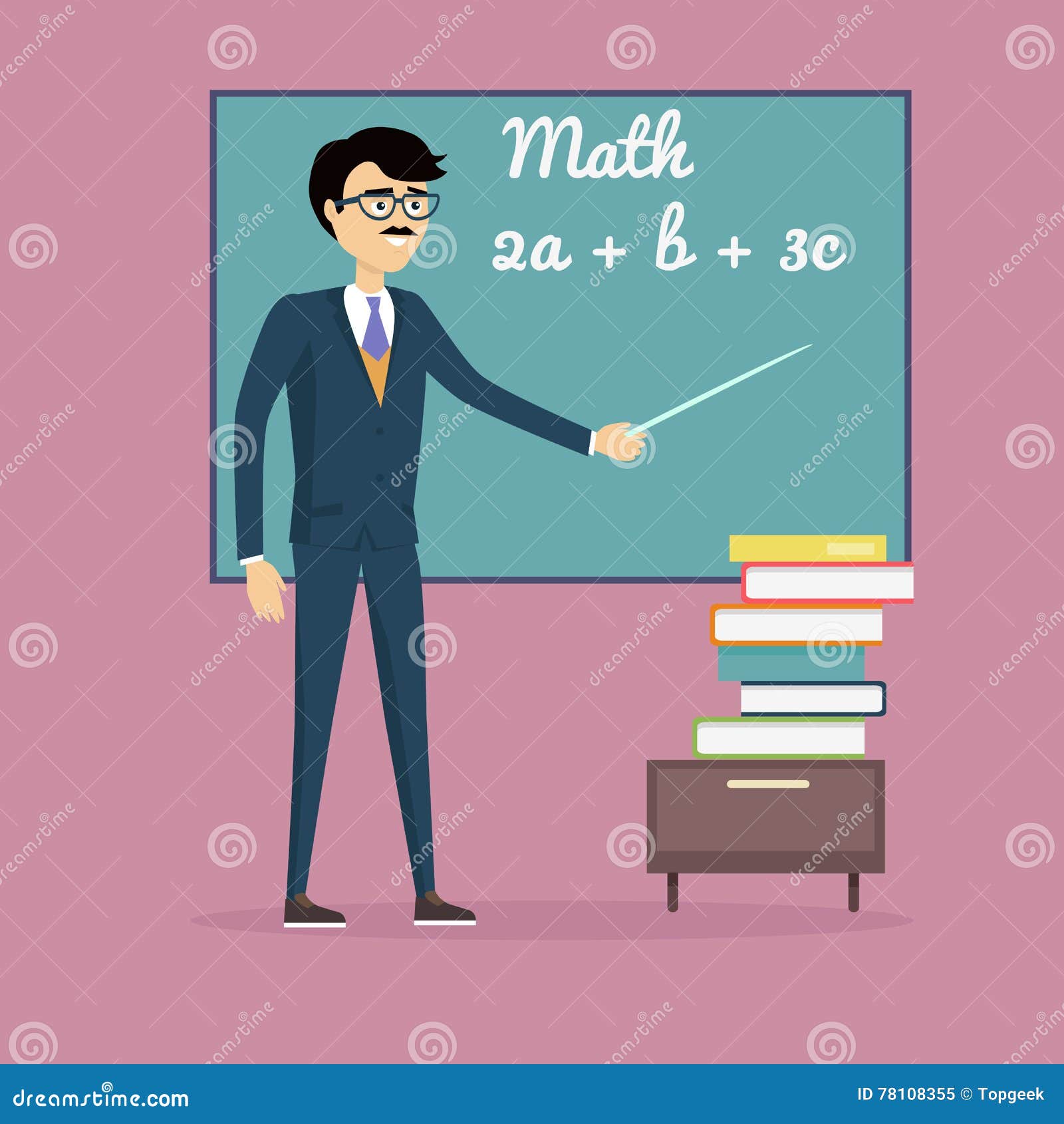 Mathematics Learning Concept Illustration. Stock Vector - Illustration ...