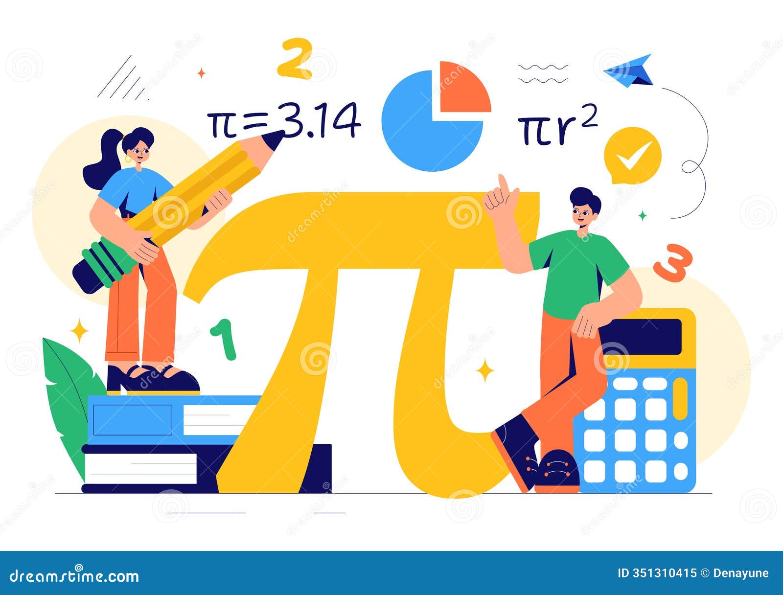 Mathematics Learning Vector Illustration Featuring School Supplies or ...