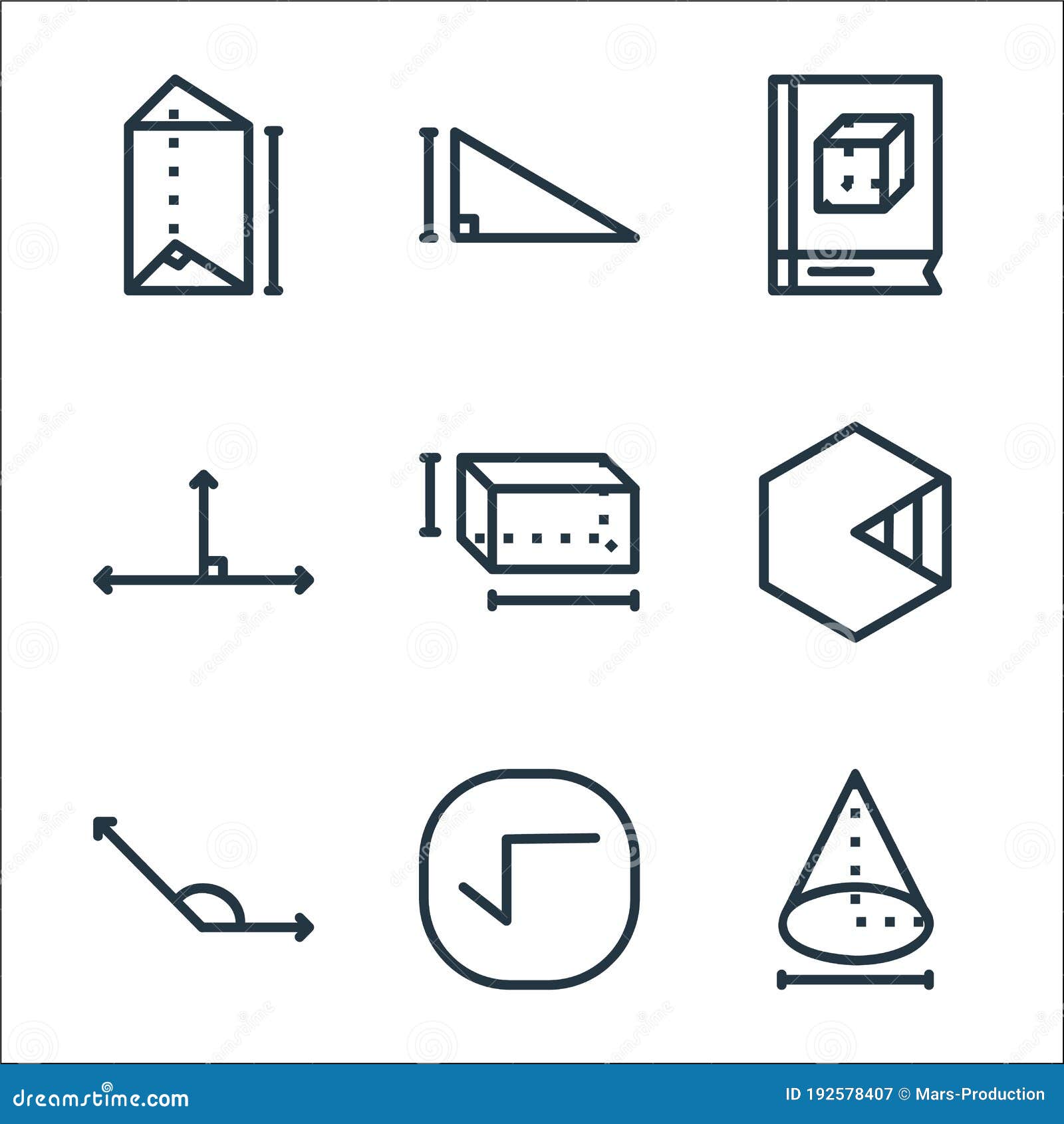 Mathematics Line Icons. Linear Set Stock Vector - Illustration of right ...