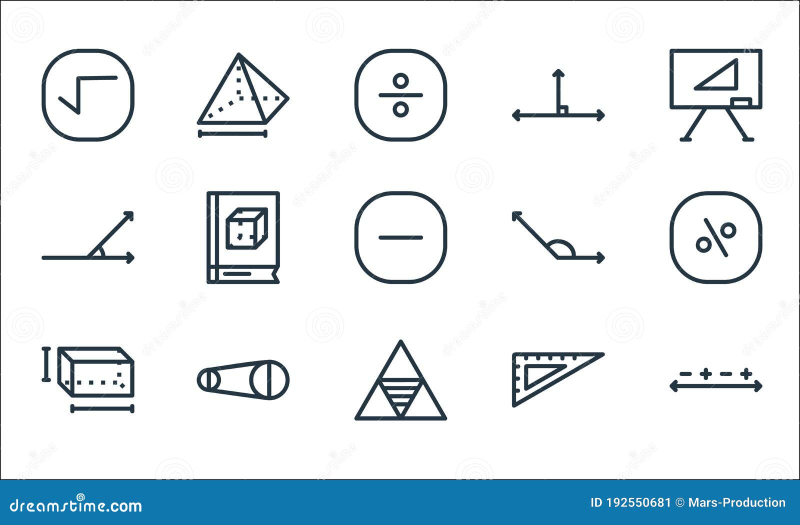 Mathematics Line Icons. Linear Set Stock Vector - Illustration of ...