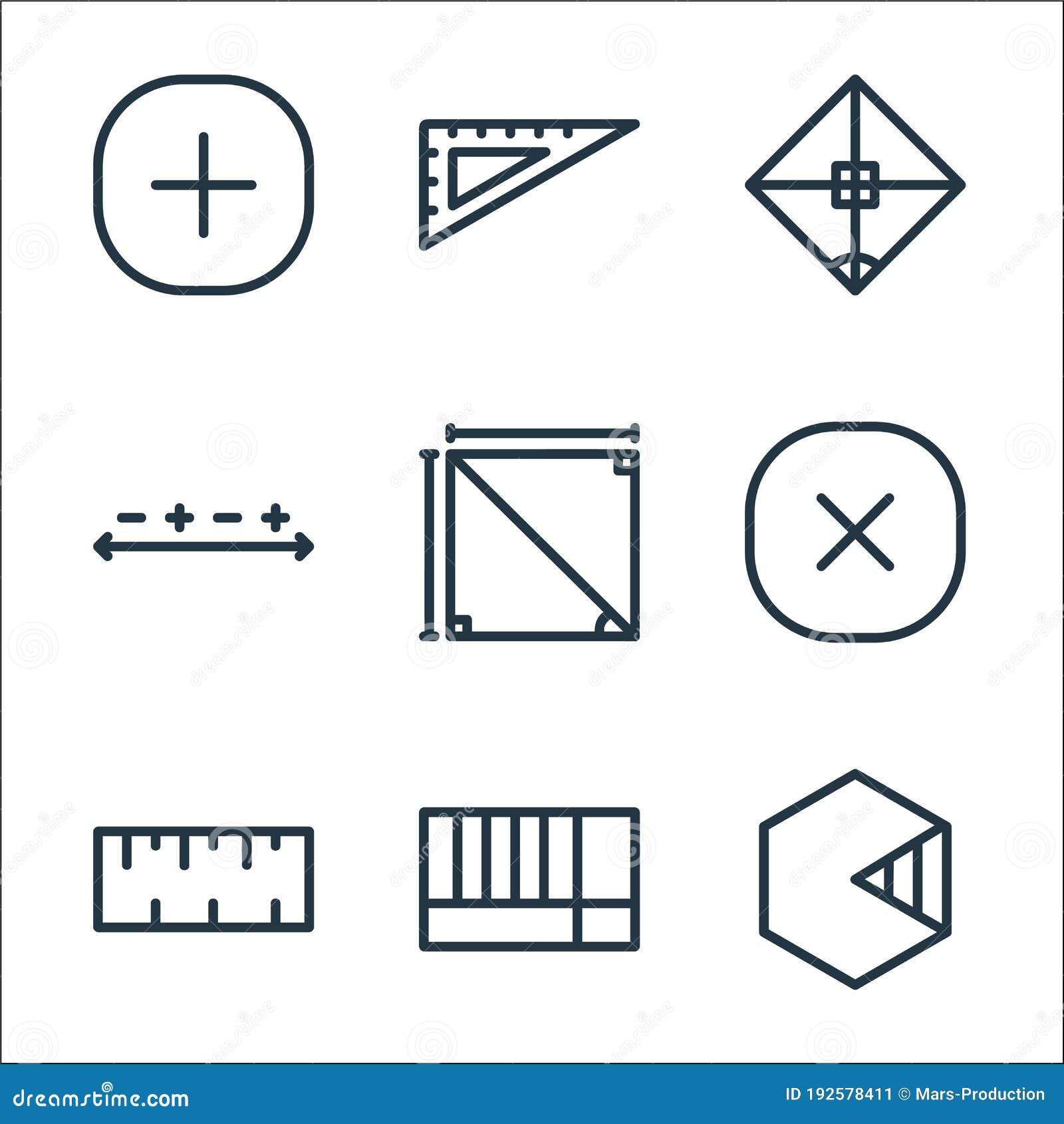 Mathematics Line Icons. Linear Set Stock Vector - Illustration of multi ...