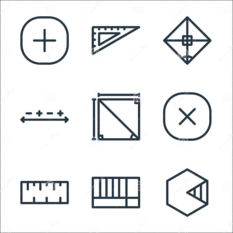 Mathematics Line Icons. Linear Set Stock Vector - Illustration of multi ...
