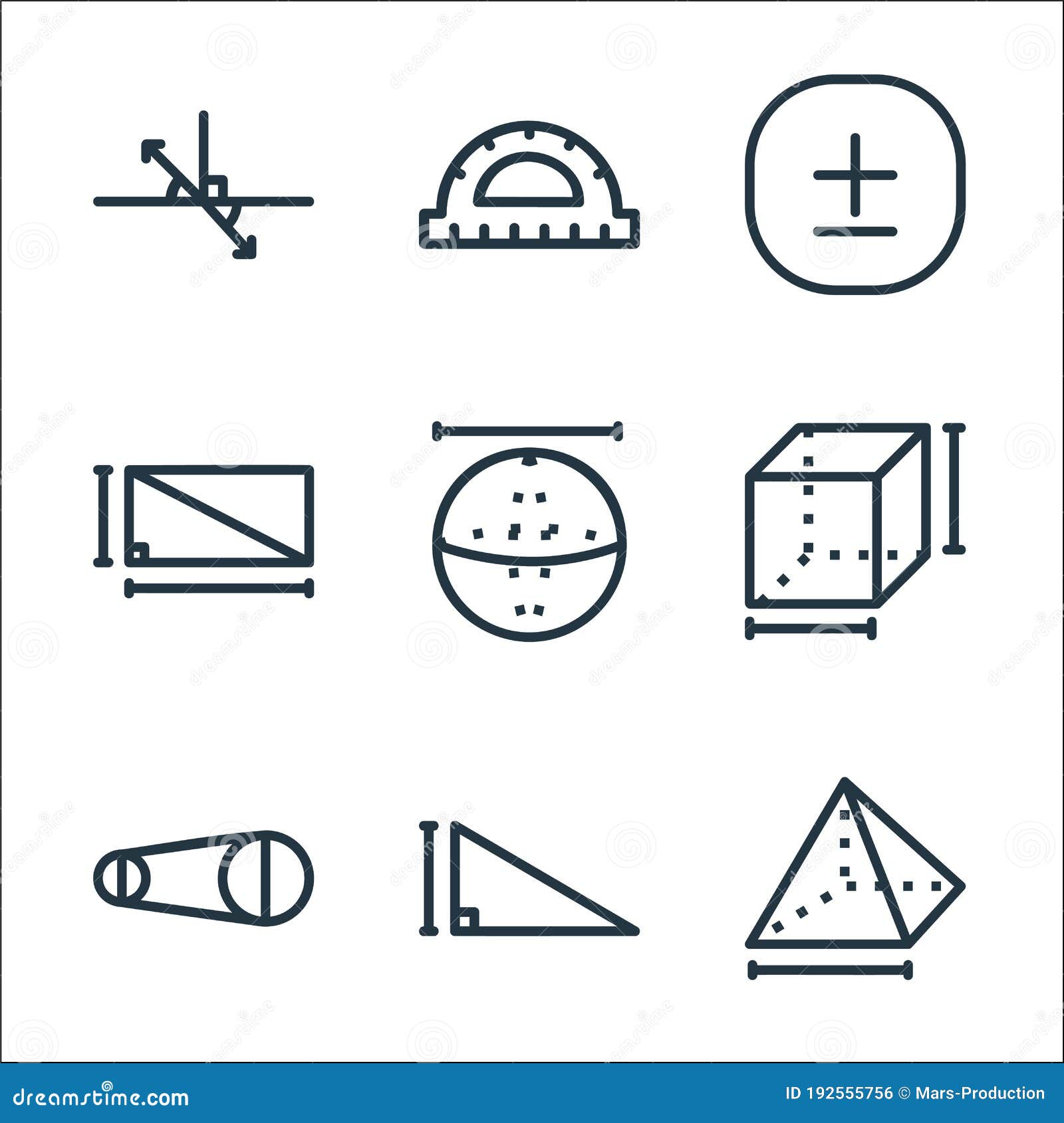 Mathematics Line Icons. Linear Set Stock Vector - Illustration of ...