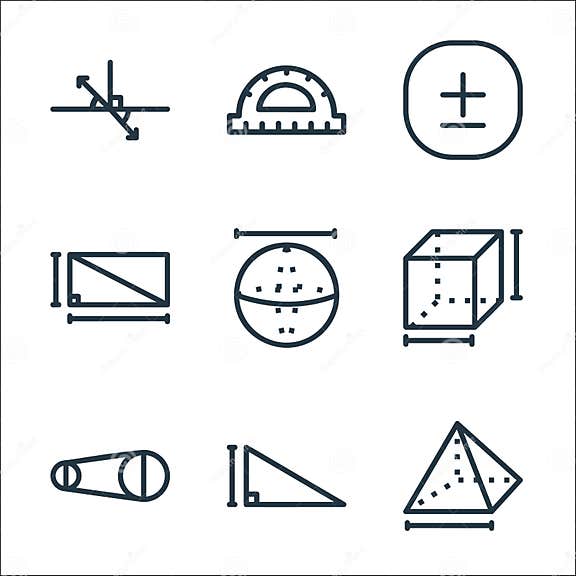 Mathematics Line Icons. Linear Set Stock Vector - Illustration of ...