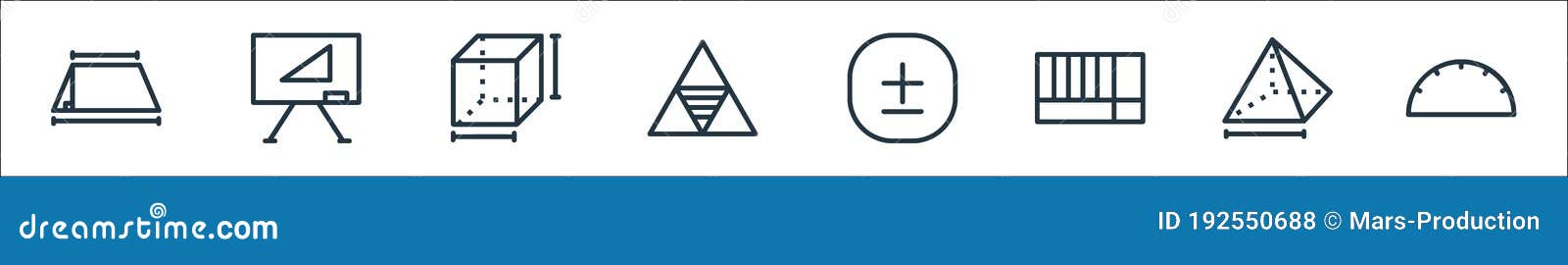 Mathematics Line Icons. Linear Set Stock Vector - Illustration of ...