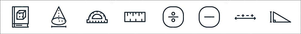 Mathematics Line Icons. Linear Set Stock Vector - Illustration of book ...