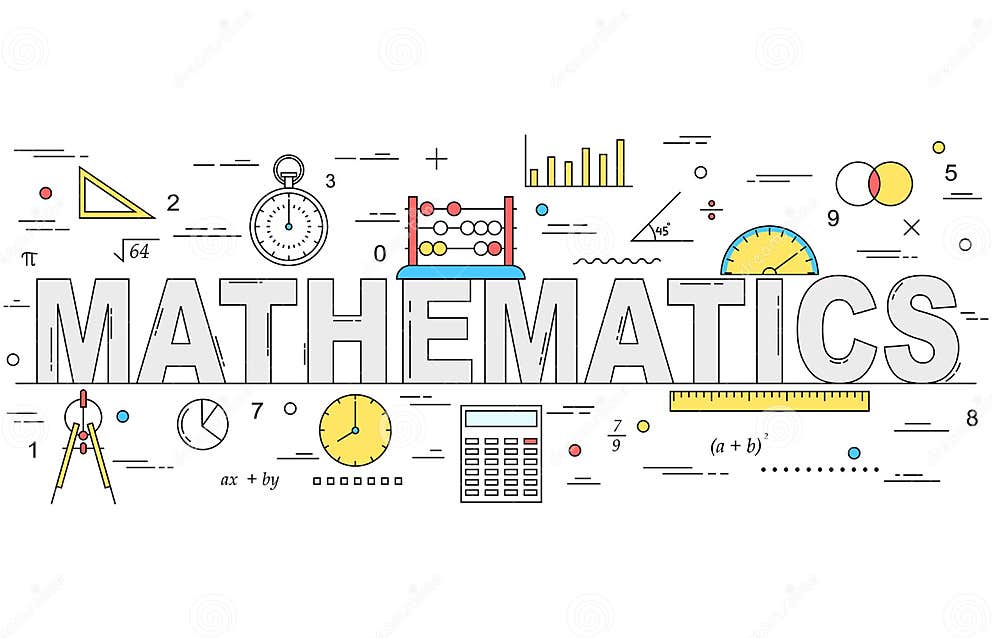Mathematics Line Style Illustration Stock Vector - Illustration of time ...