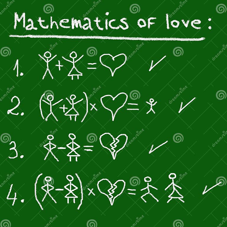 Mathematics of love stock vector. Illustration of board - 11891439