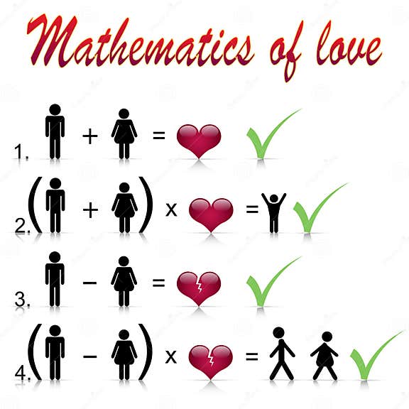 Mathematics of love stock vector. Illustration of feelings - 15531422