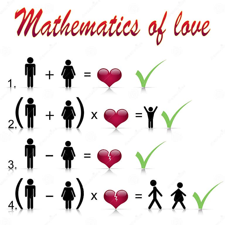 Mathematics of love stock vector. Illustration of feelings - 15531422