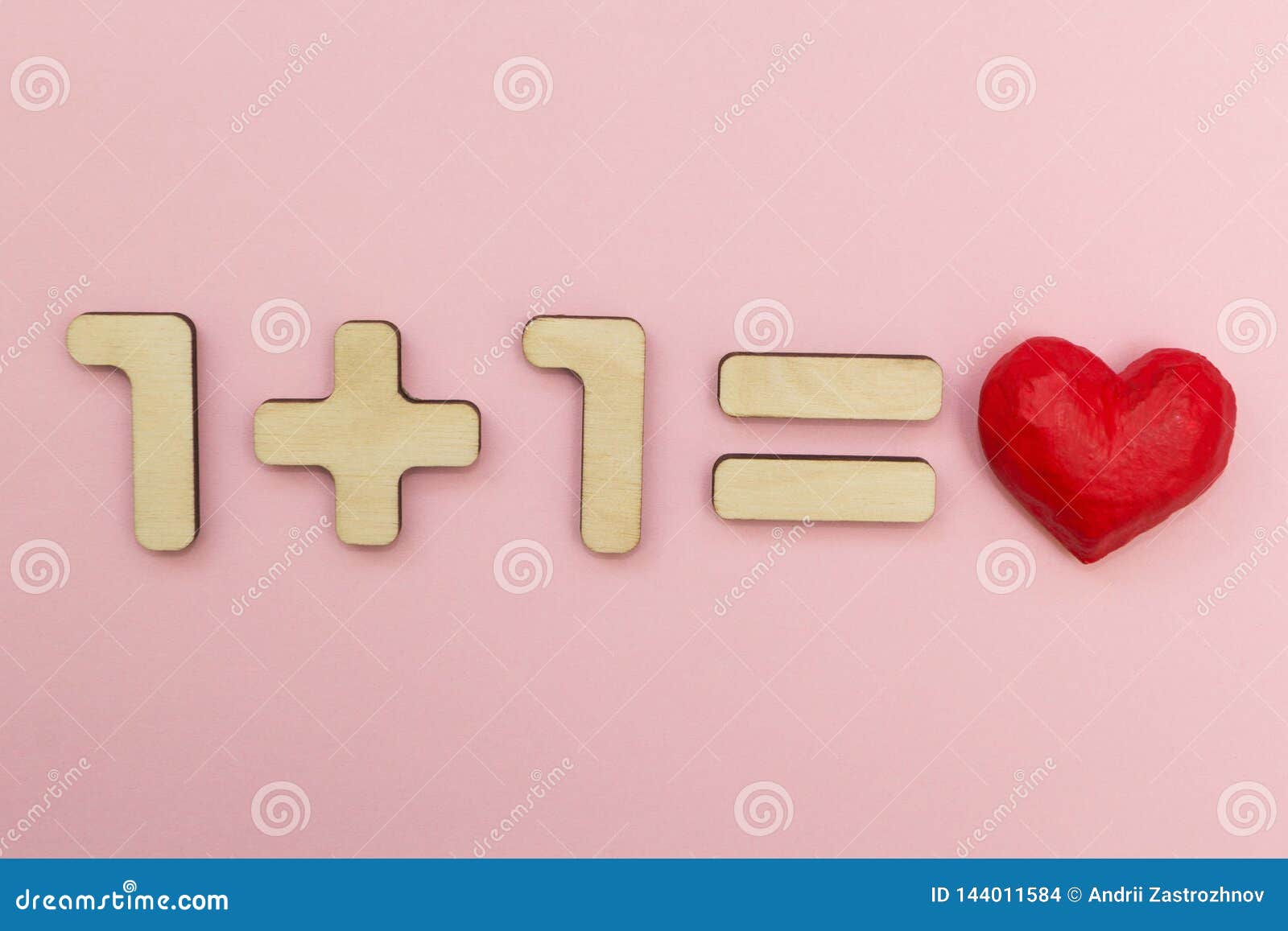 The Mathematics of Love. One Plus One Equals the Heart Stock Photo ...