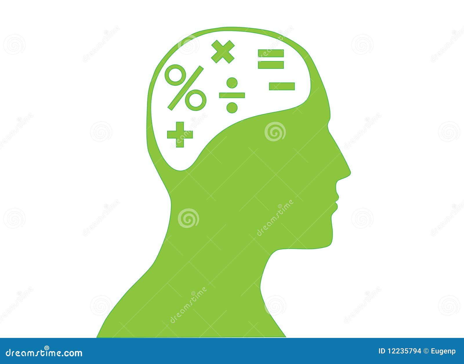 Mathematics in mind stock vector. Illustration of green - 12235794