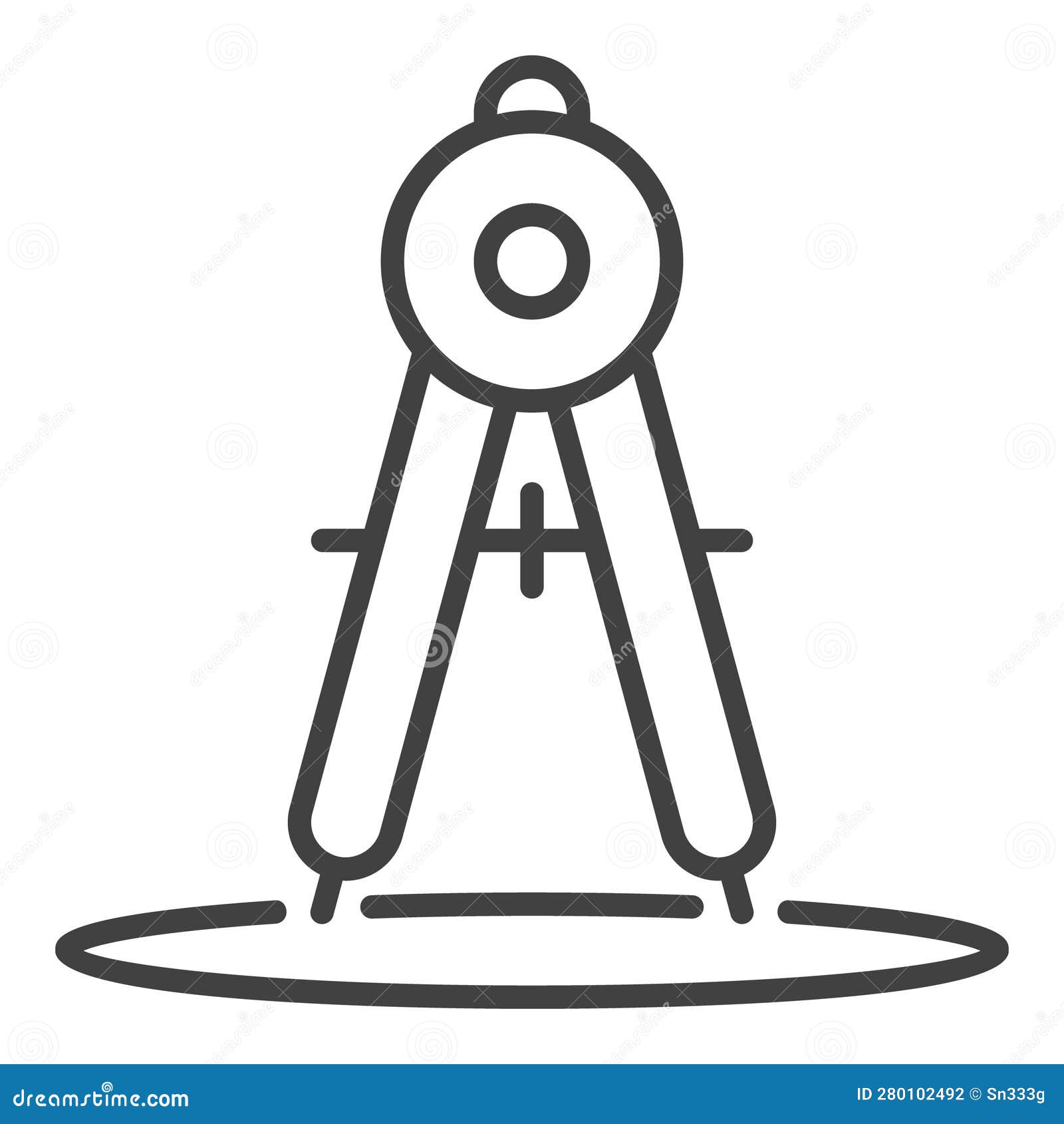 Mathematics School Compass Vector Math Tool Concept Line Icon Stock ...