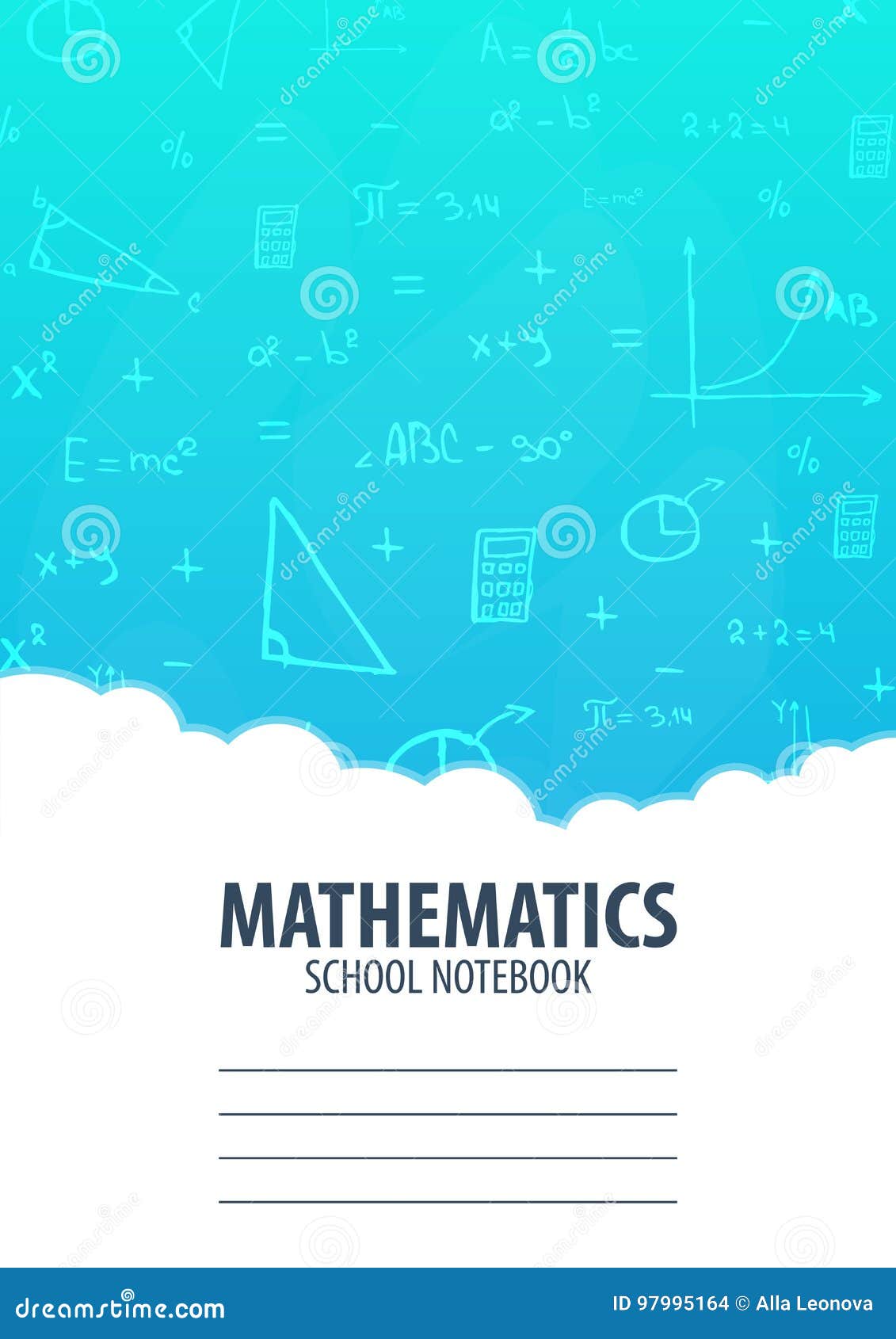 Mathematics School Notebook Template. Back To School Background ...