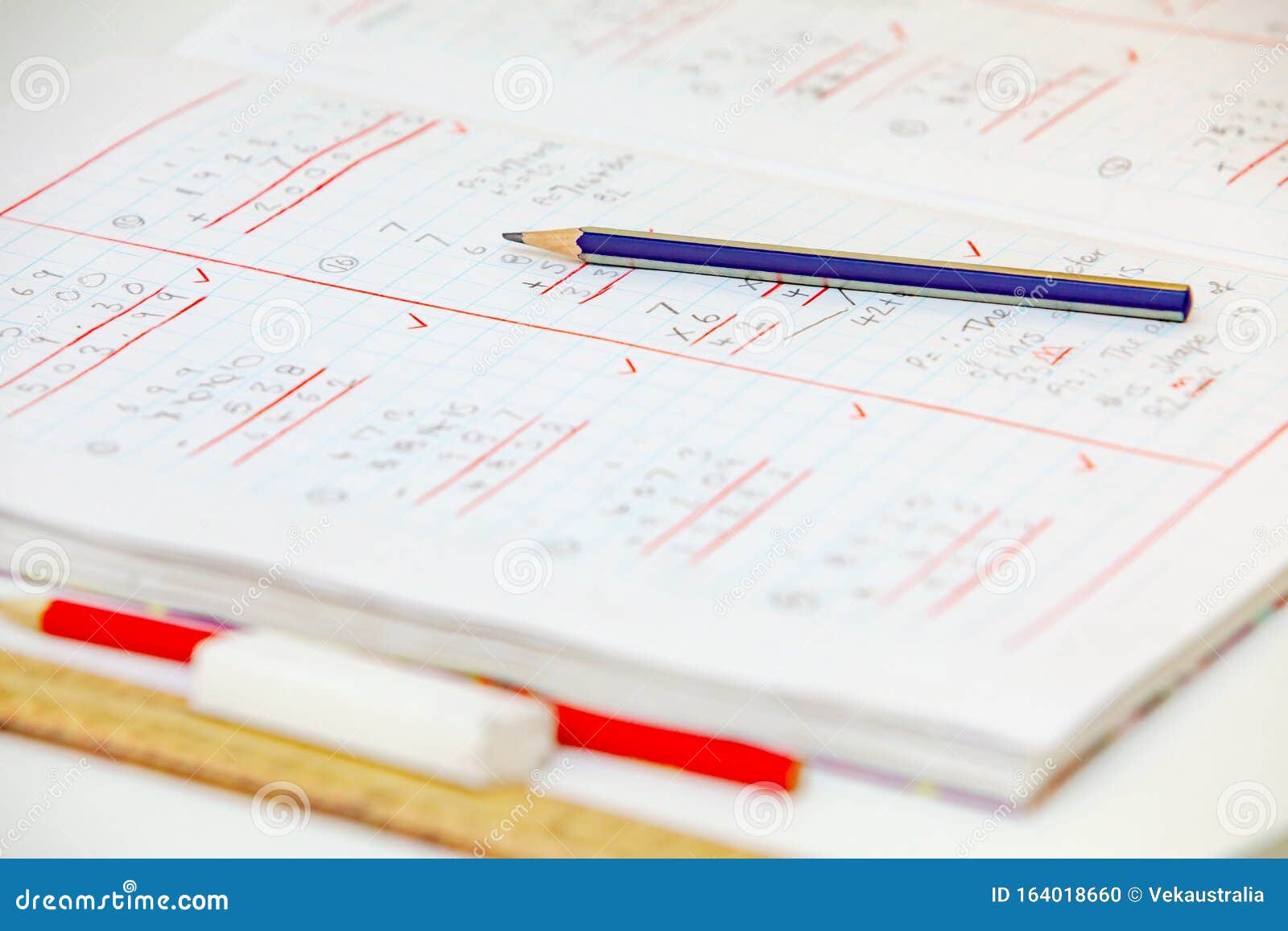 Elementary School Mathematics School Exercise Book Test Exam Stock ...