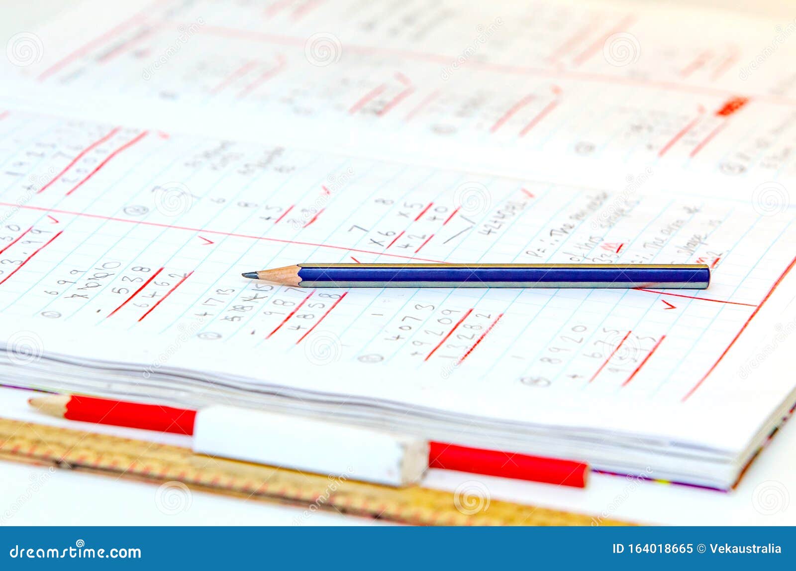 Elementary School Mathematics School Exercise Book Test Exam Stock ...