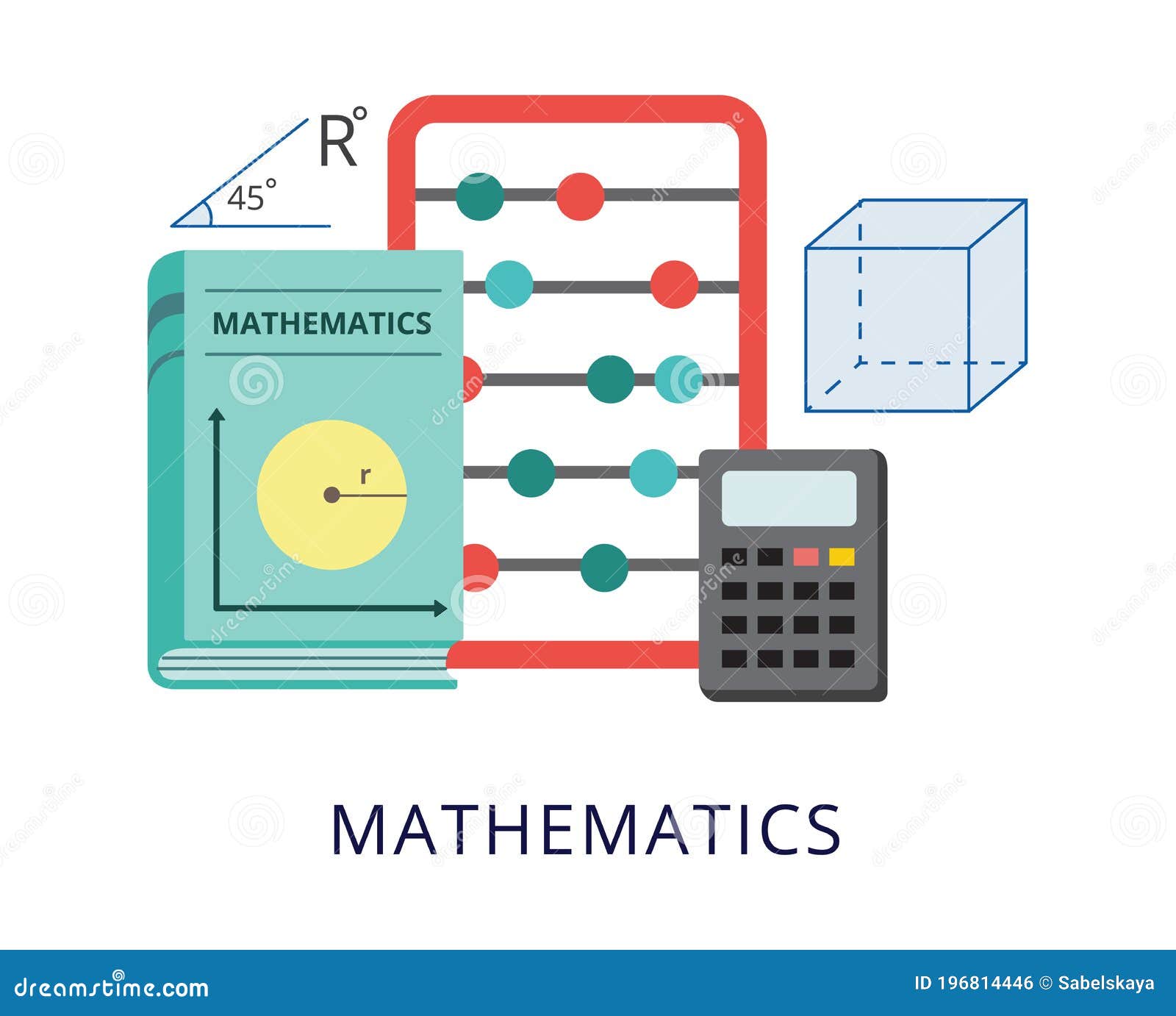 Mathematics School Subject Teaching or Studies Flat Vector Illustration ...
