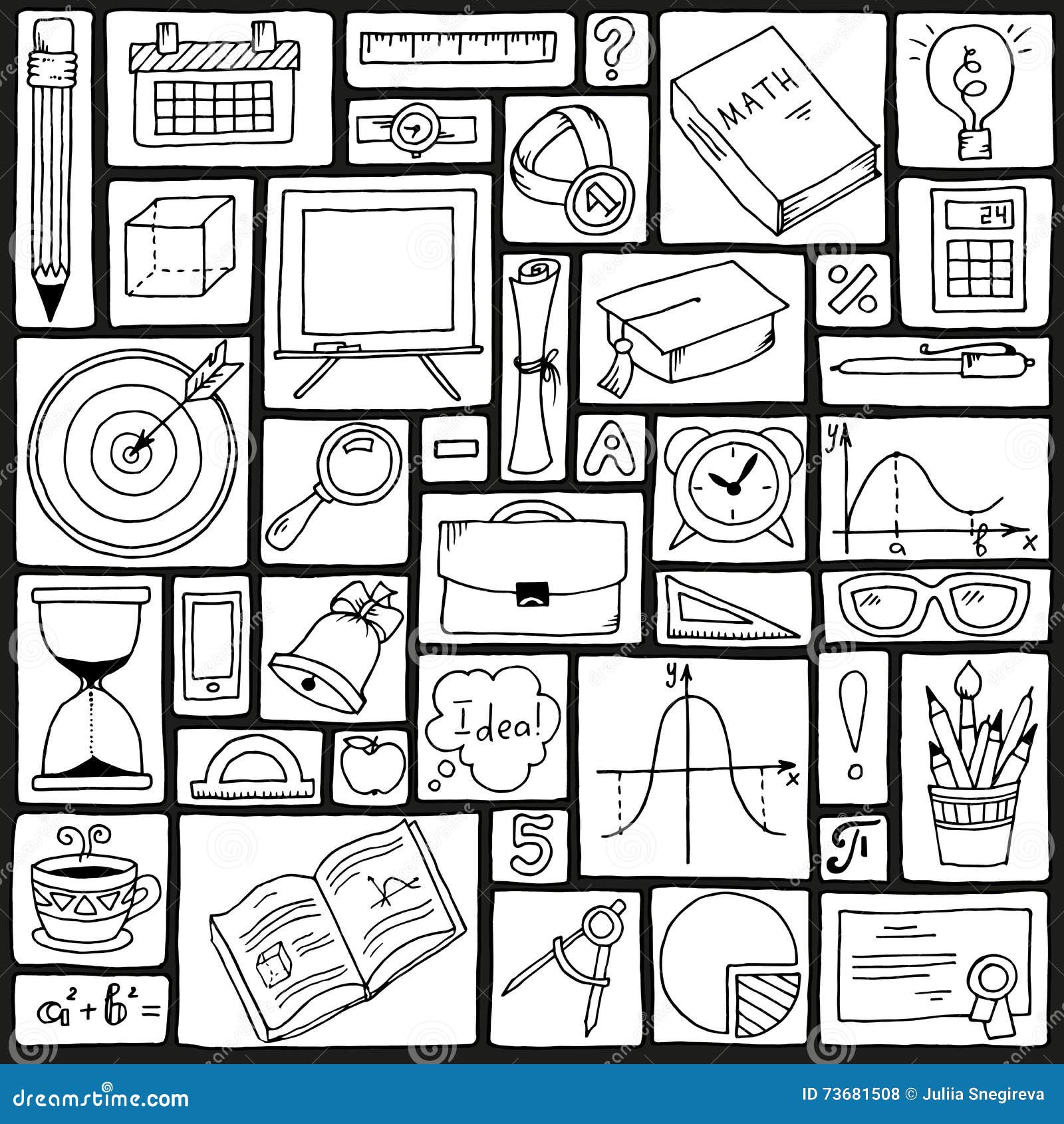 Mathematics Science Theme. Seamless Hand Drawn Pattern About School And ...
