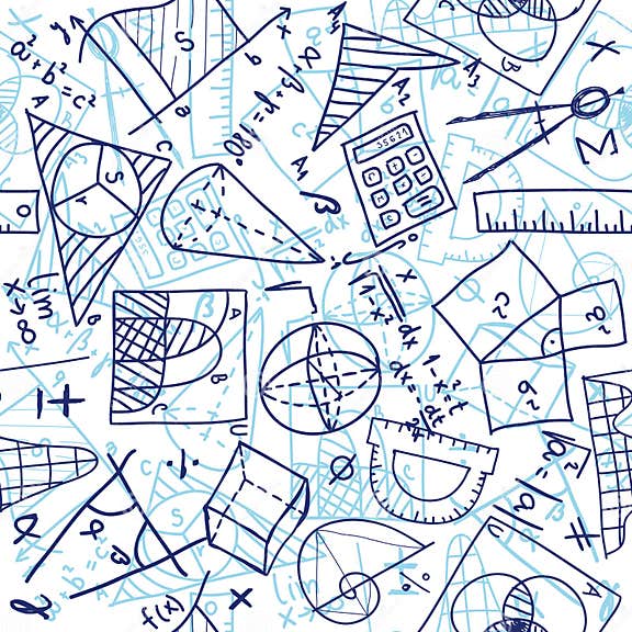 Mathematics Seamless Pattern Stock Vector - Illustration of object ...