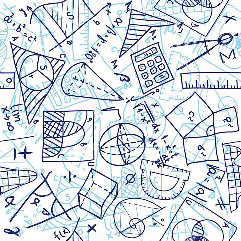 Mathematics Seamless Pattern Stock Vector - Illustration of object ...