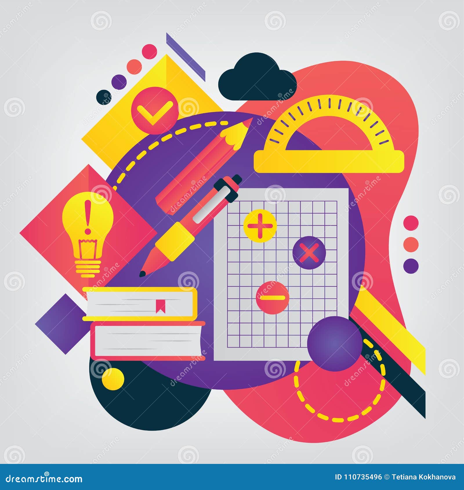 Back To School Concept. Mathematics. Stock Vector - Illustration of ...