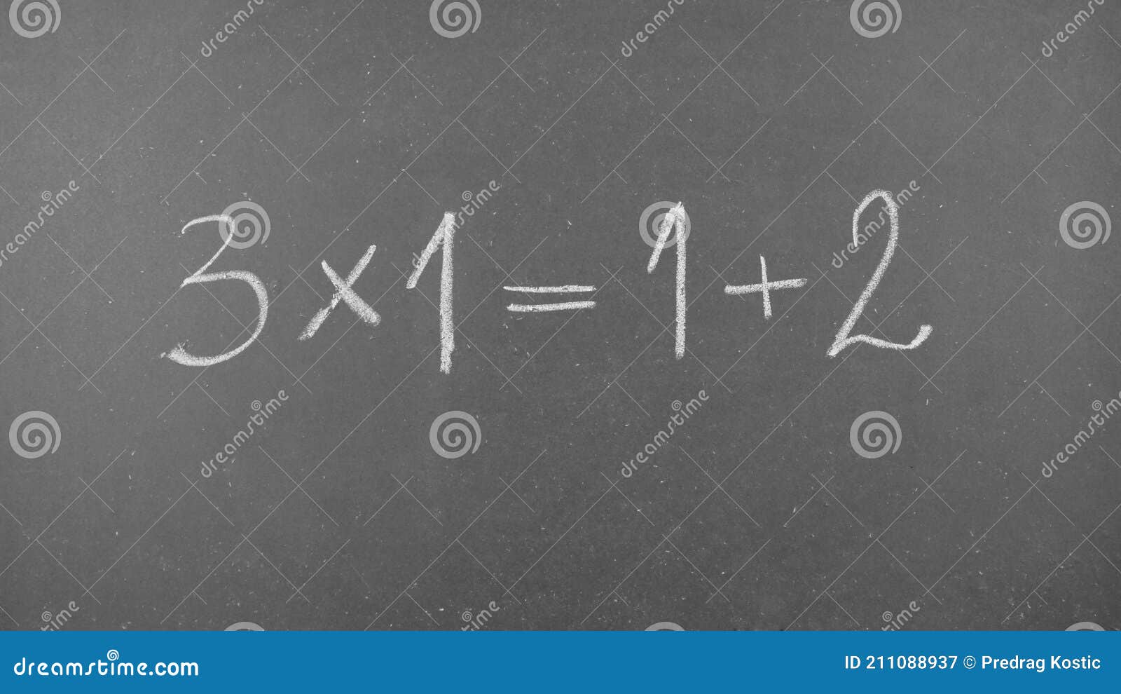3 * 1 = 1 2. Mathematics Shown on the Board. Stock Image - Image of ...