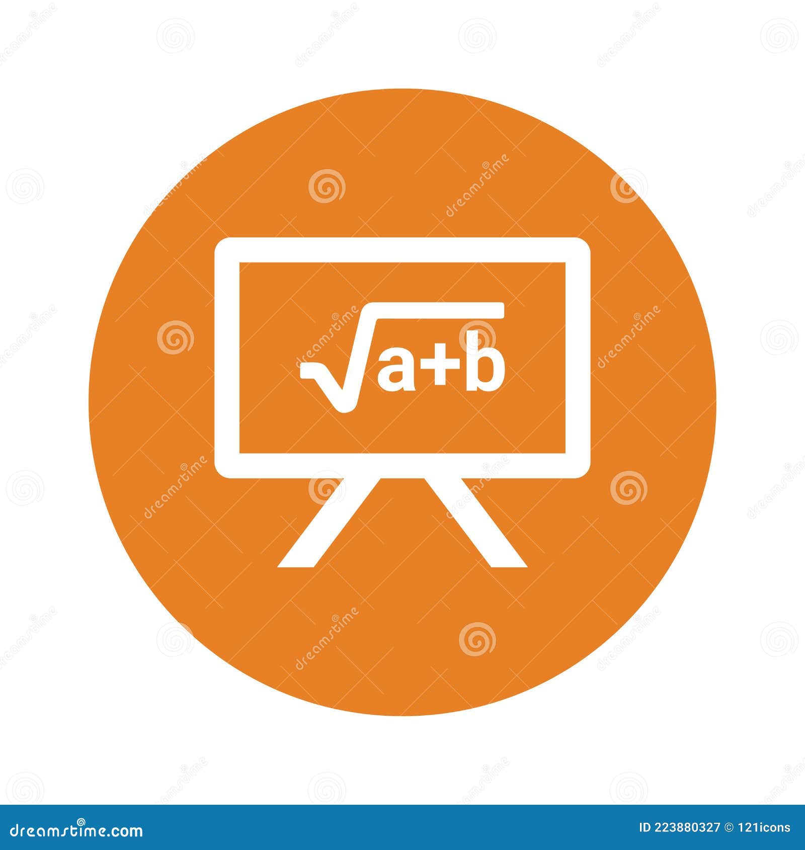 Mathematics, Solution, Board Icon. Orange Color Vector EPS Stock Vector ...