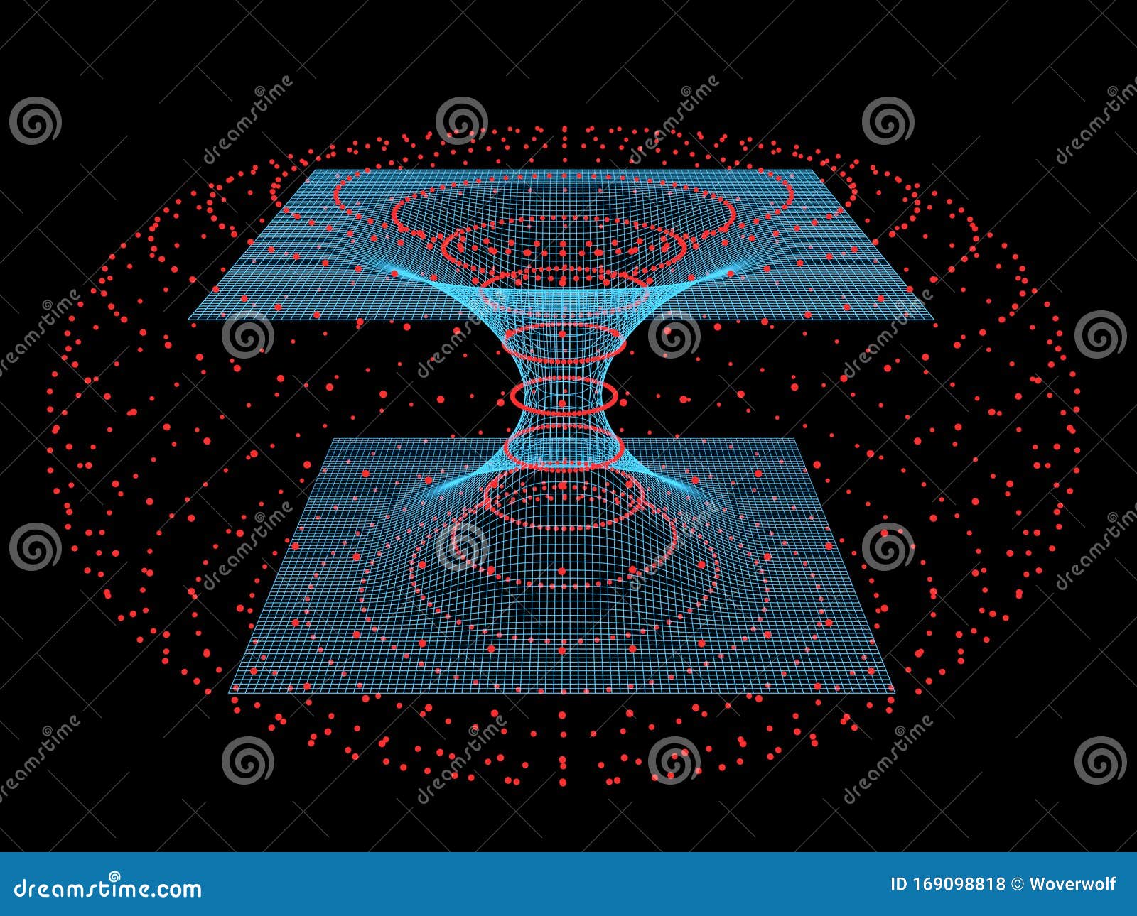 Mathematics Space Model of a Wormhole 3d Rendering Stock Illustration ...