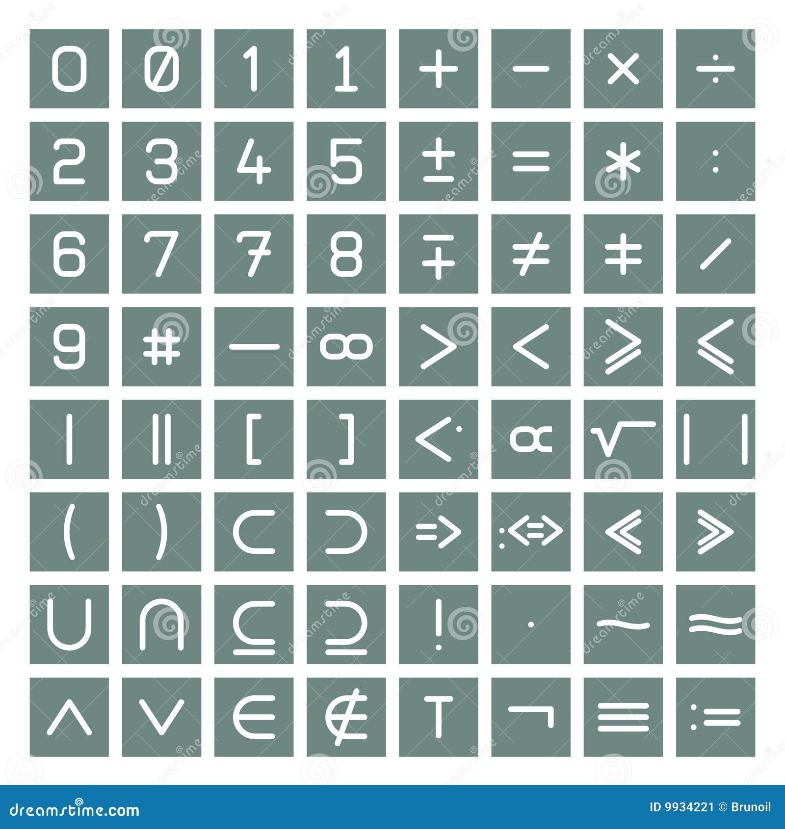 Mathematics Symbols Collection Stock Vector - Illustration of addition ...