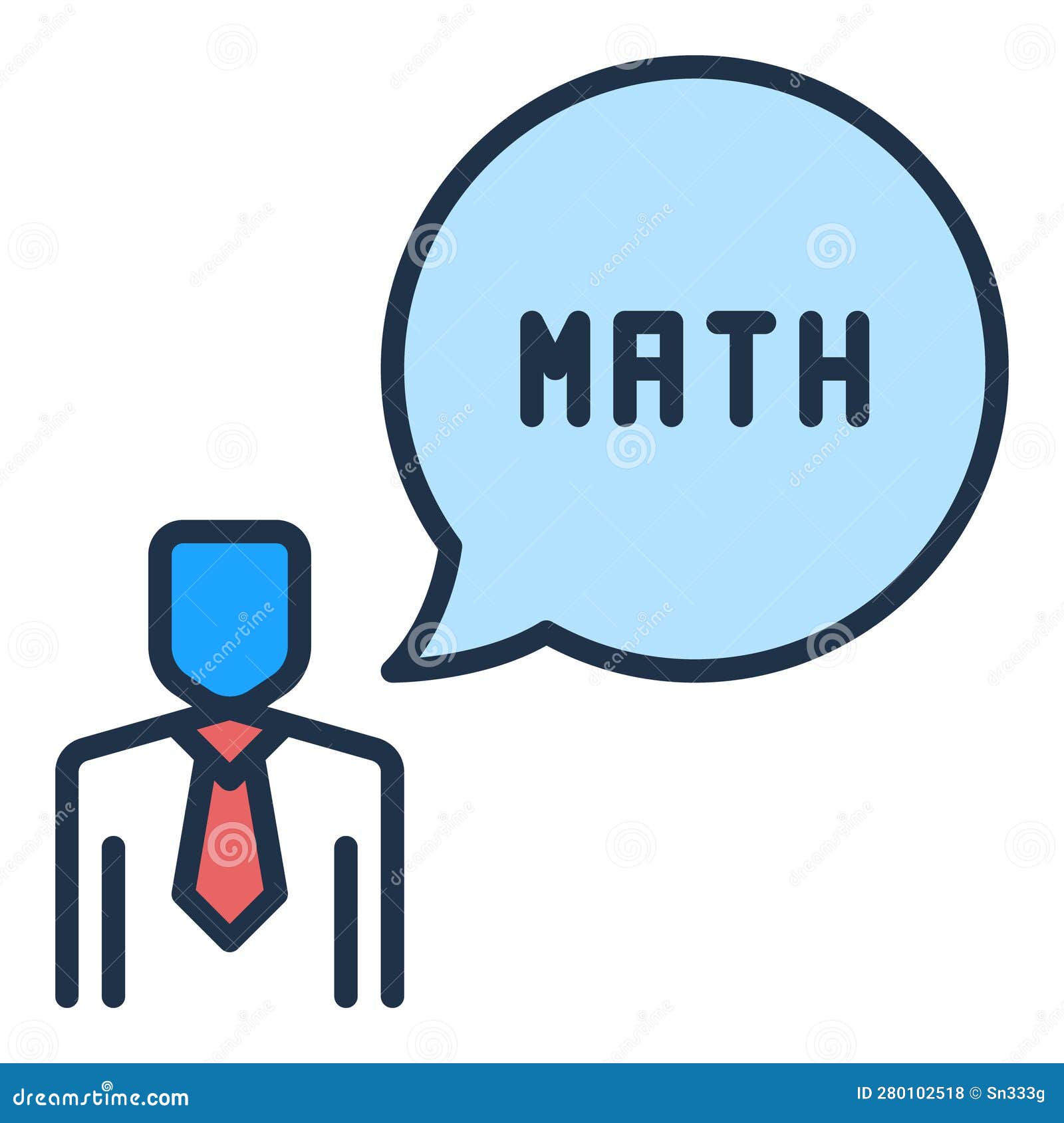 Mathematics Teacher or Student Vector Math Concept Modern Icon Stock ...