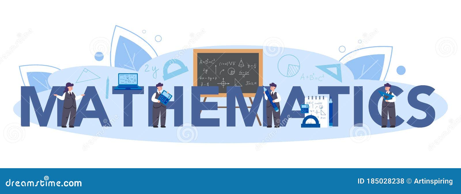 Mathematics Typographic Header Concept. Mathematician Seek and Use ...