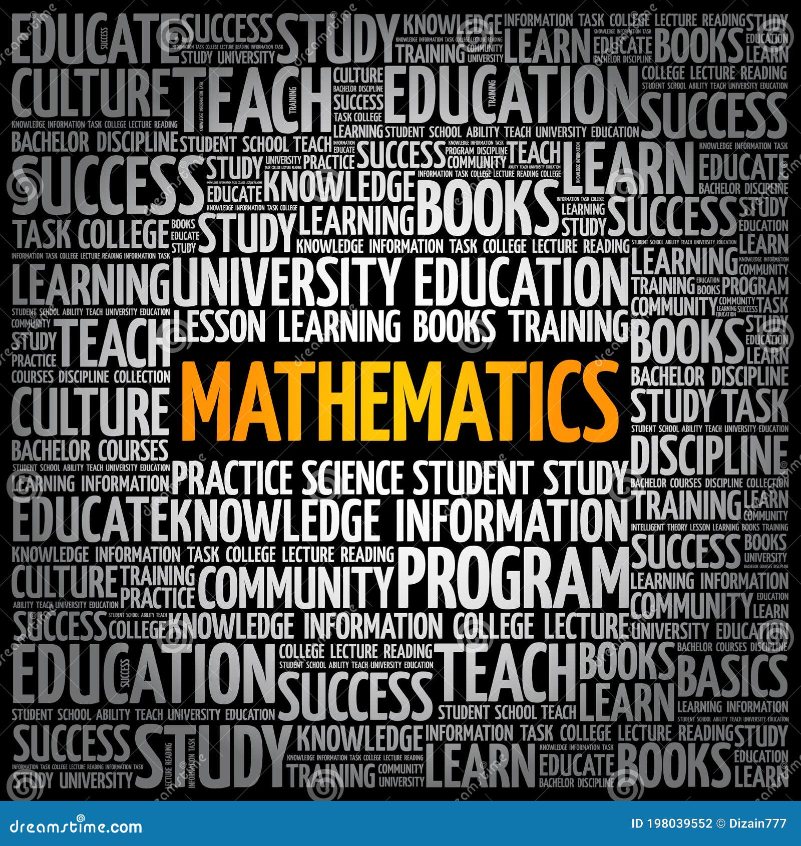 Mathematics Word Cloud Collage Stock Illustration - Illustration of ...