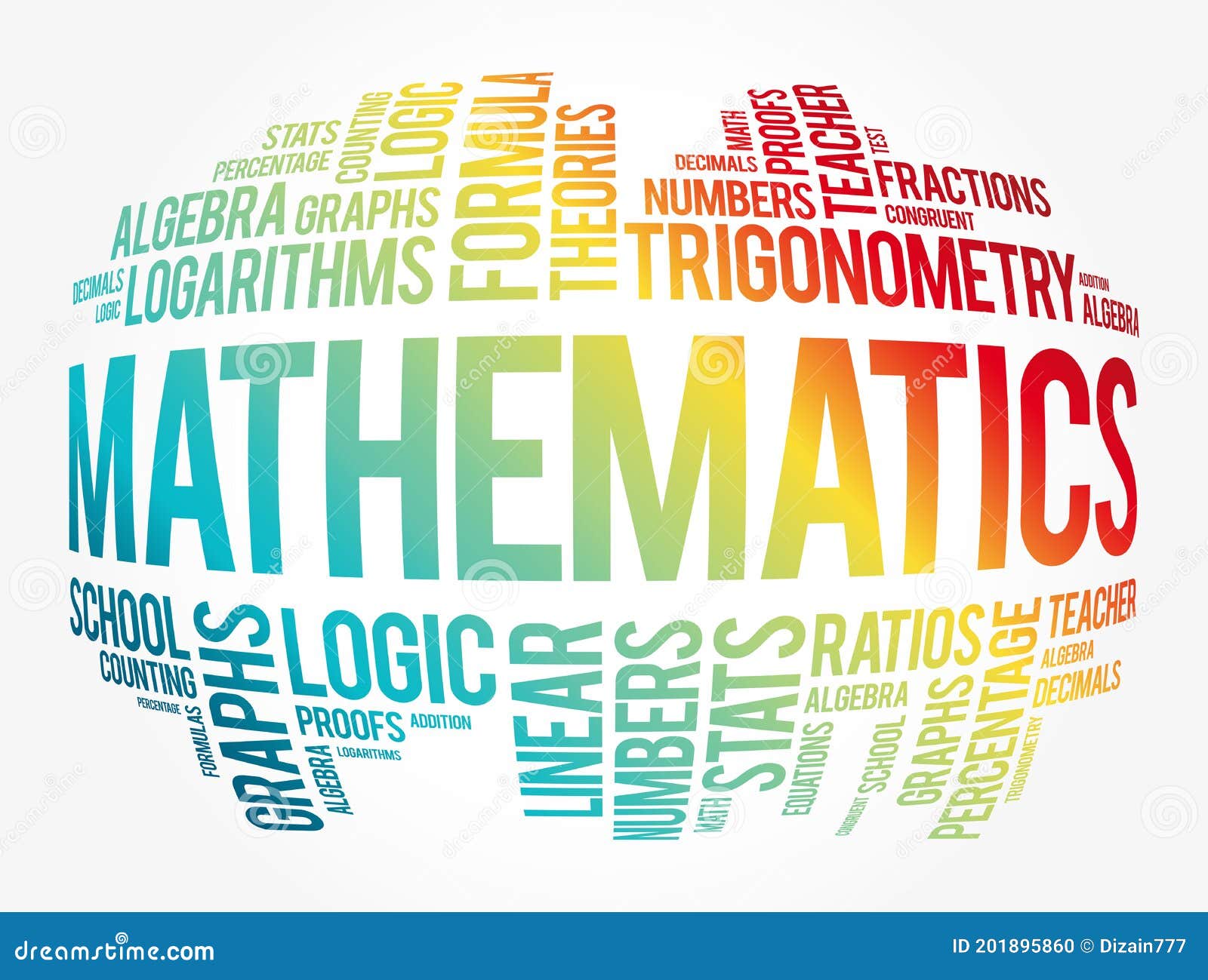 Mathematics Word Cloud Collage Stock Illustration - Illustration of ...