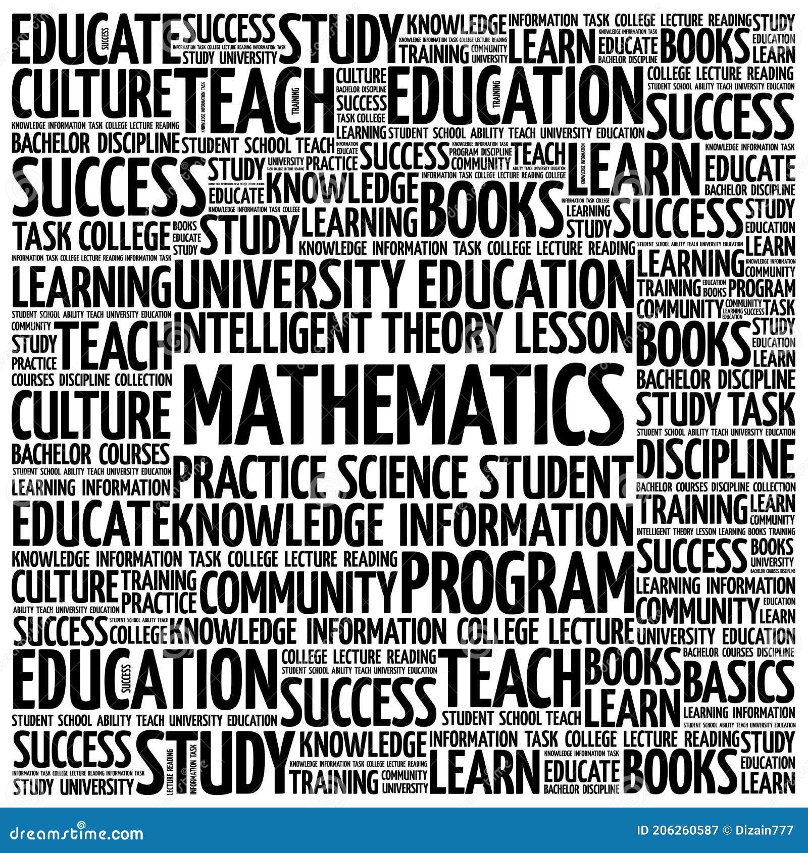 Mathematics word cloud stock illustration. Illustration of mathematical ...
