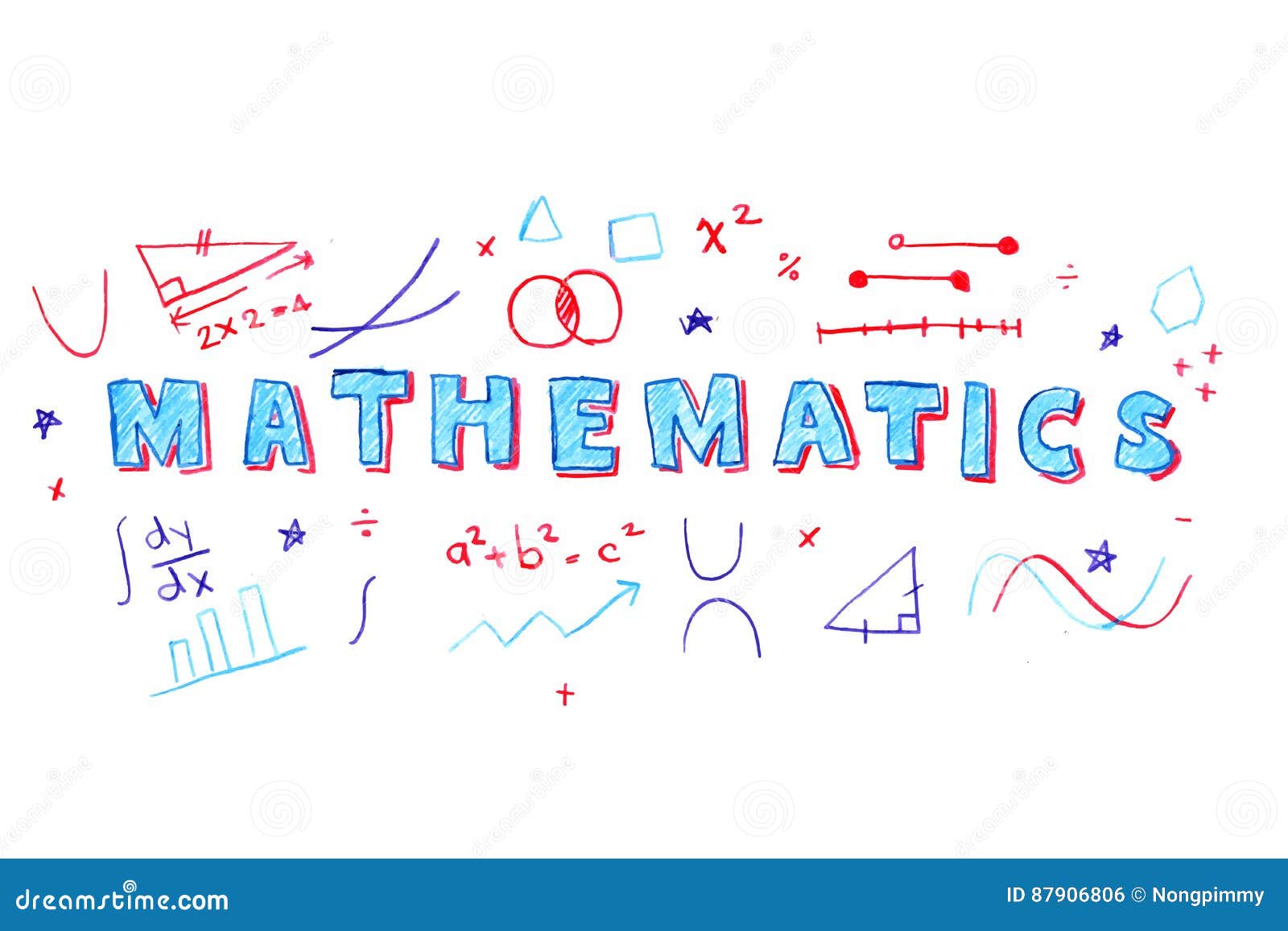 Mathematics Word Illustration Stock Vector - Illustration of learning ...
