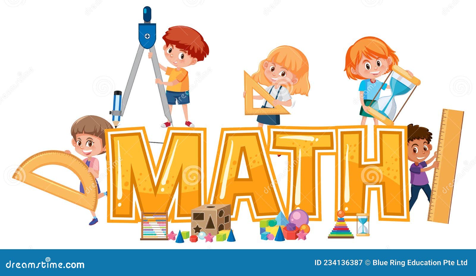 Mathematik-Symbol Mit Kindern Und Mathematik-Tools Vektor Abbildung ...