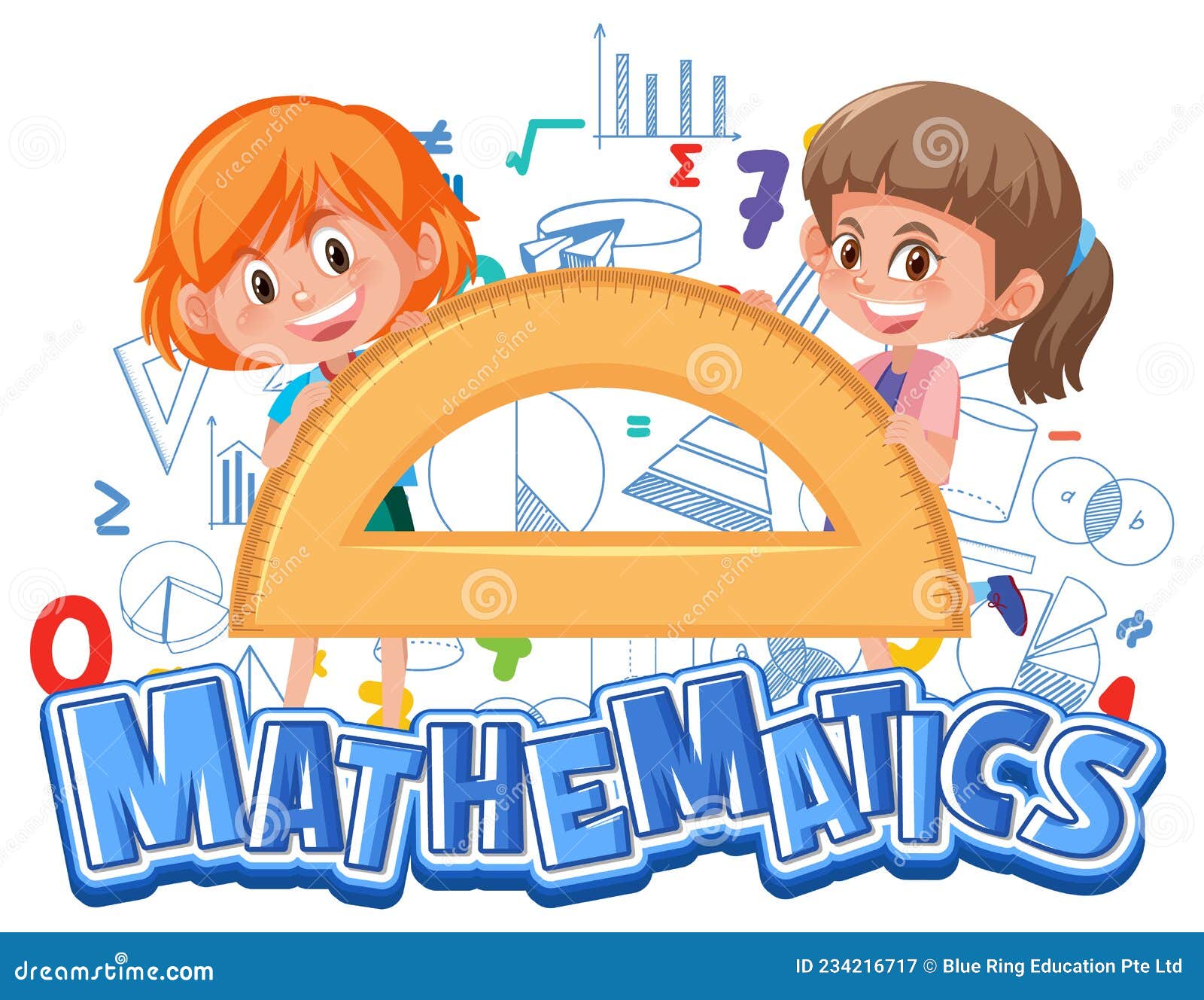 Mathematik-Symbol Mit Kindern Und Mathematik-Tools Vektor Abbildung ...