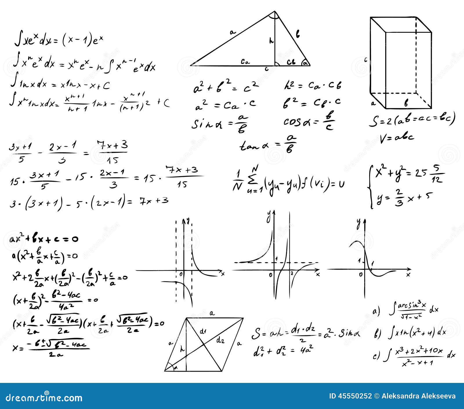 Mathematik- Und Geometriesatz Vektor Abbildung - Illustration von ...