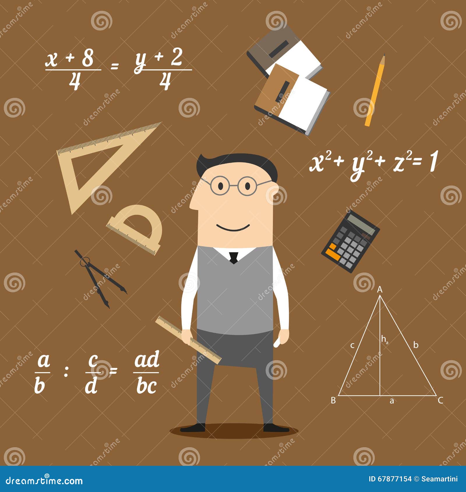 Mathematiker- Oder Lehrer- Und Bildungsikonen Vektor Abbildung ...