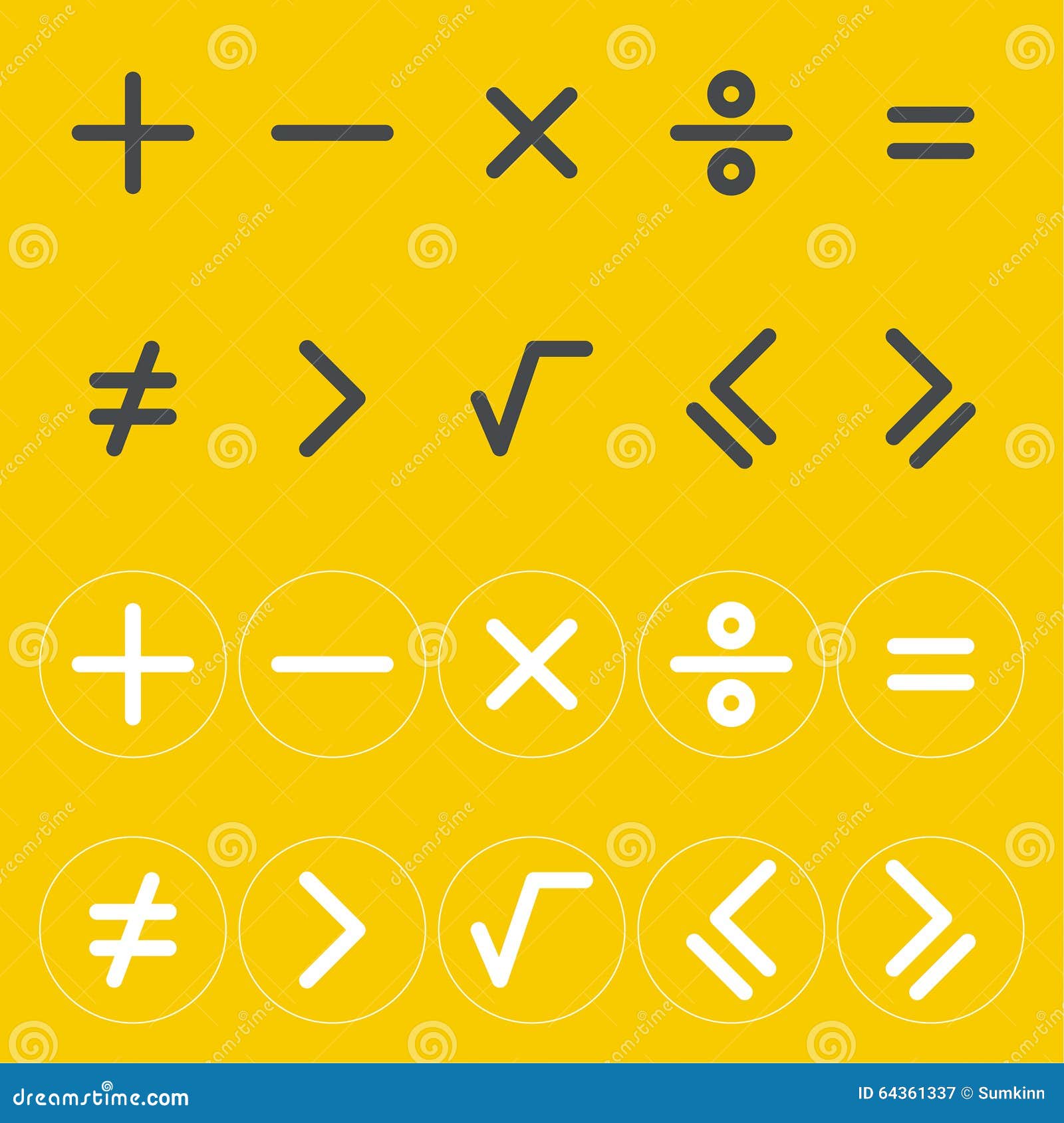 Mathematische Zeichen Der Ikonen Vektor Abbildung - Illustration von ...
