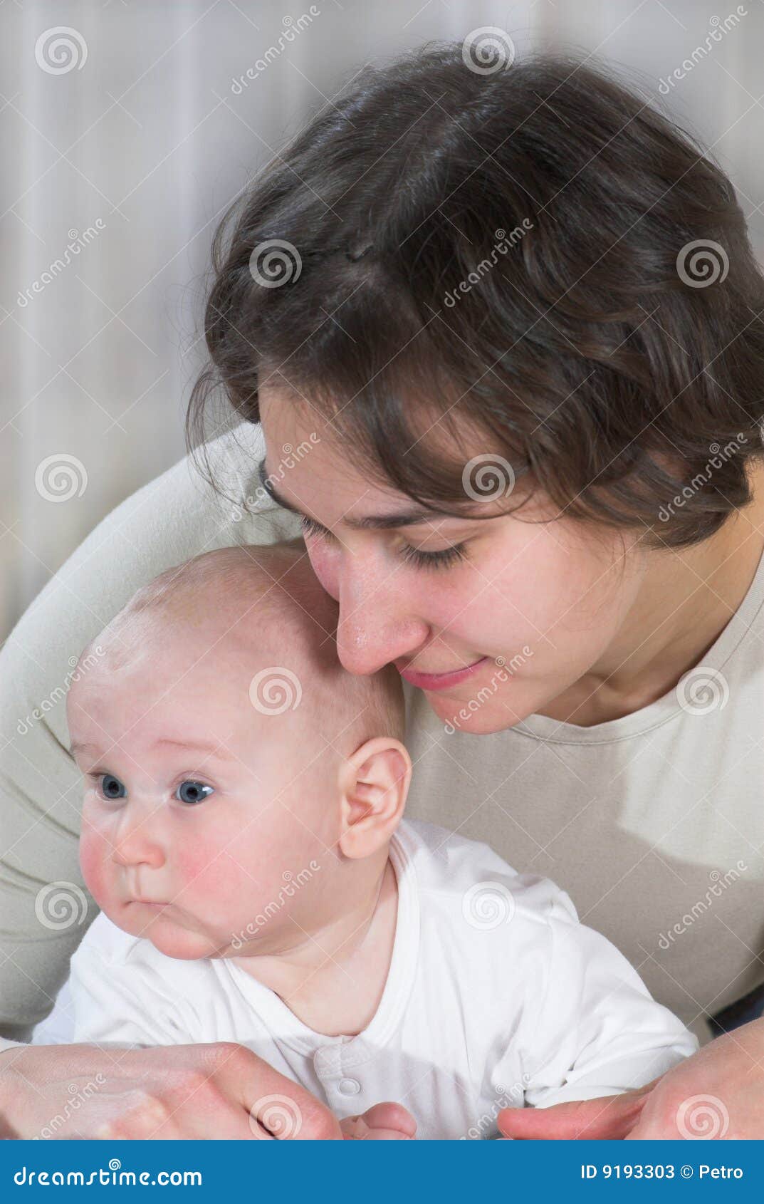 Mather with baby stock image. Image of lying, hands, attractive - 9193303