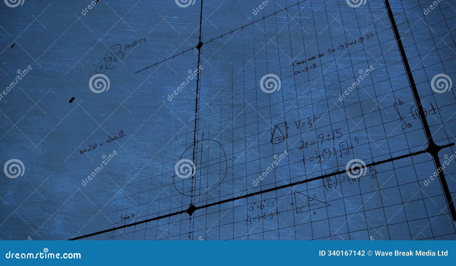 Mathmatical Calculations in Black Floating Over a Blue Background 4k ...