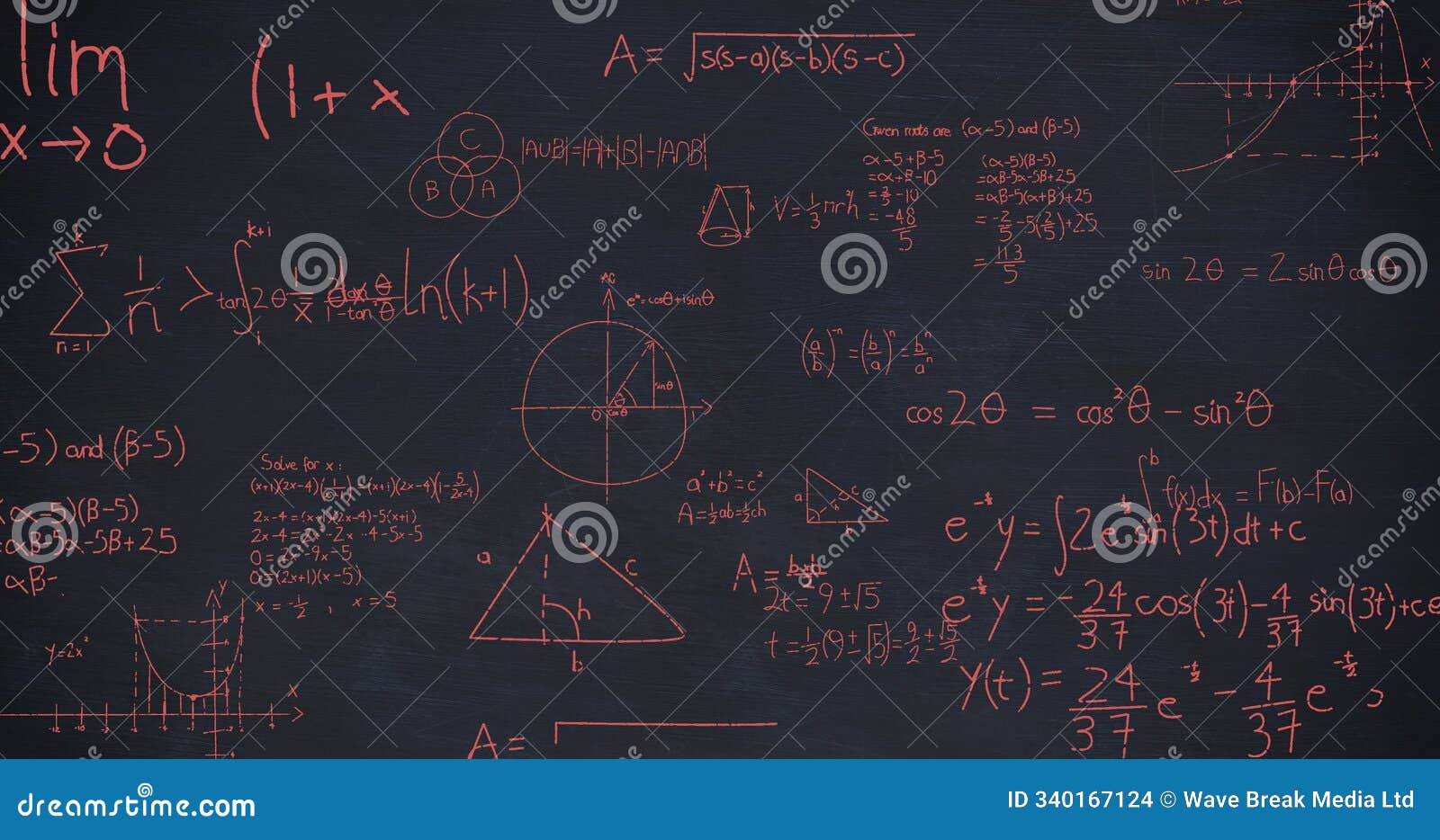 Mathmatical Calculations in Red Floating Over a Dark Background 4k ...