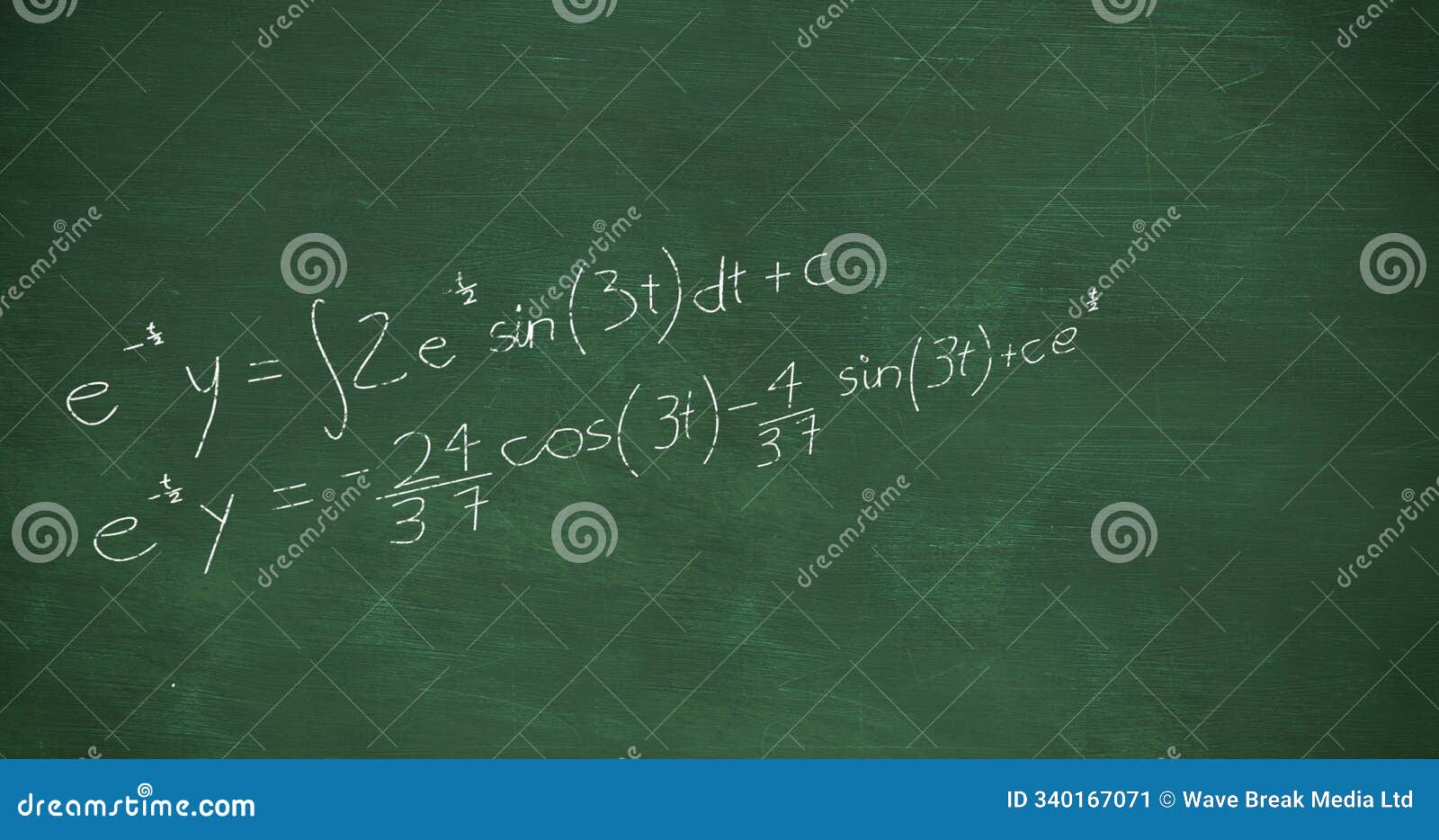 Mathmatical Calculations Written in Chalk Floating Above Green ...