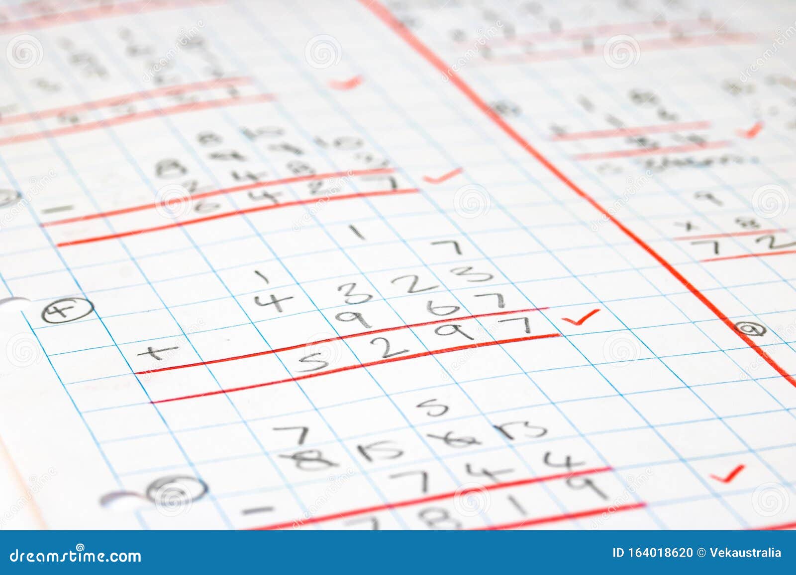 Elementary School Mathematics School Exercise Book Test Exam Stock ...