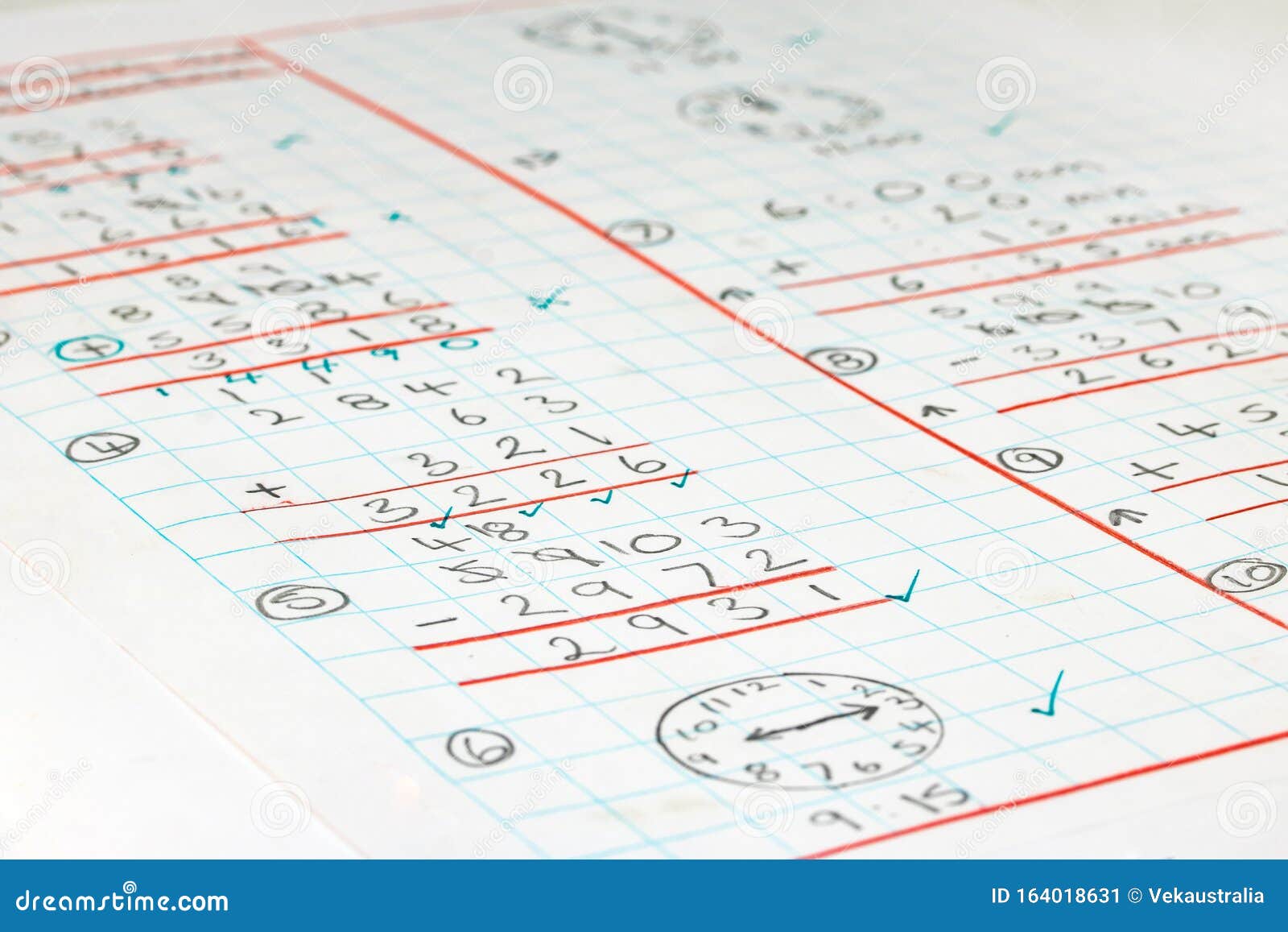 Elementary School Mathematics School Exercise Book Test Exam Stock ...