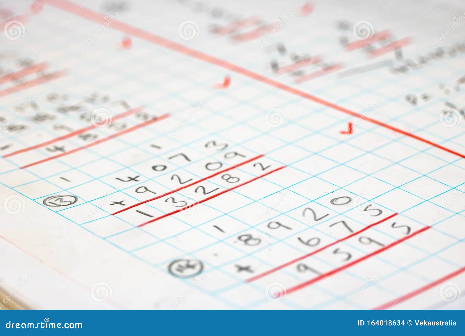 Elementary School Mathematics School Exercise Book Test Exam Stock ...