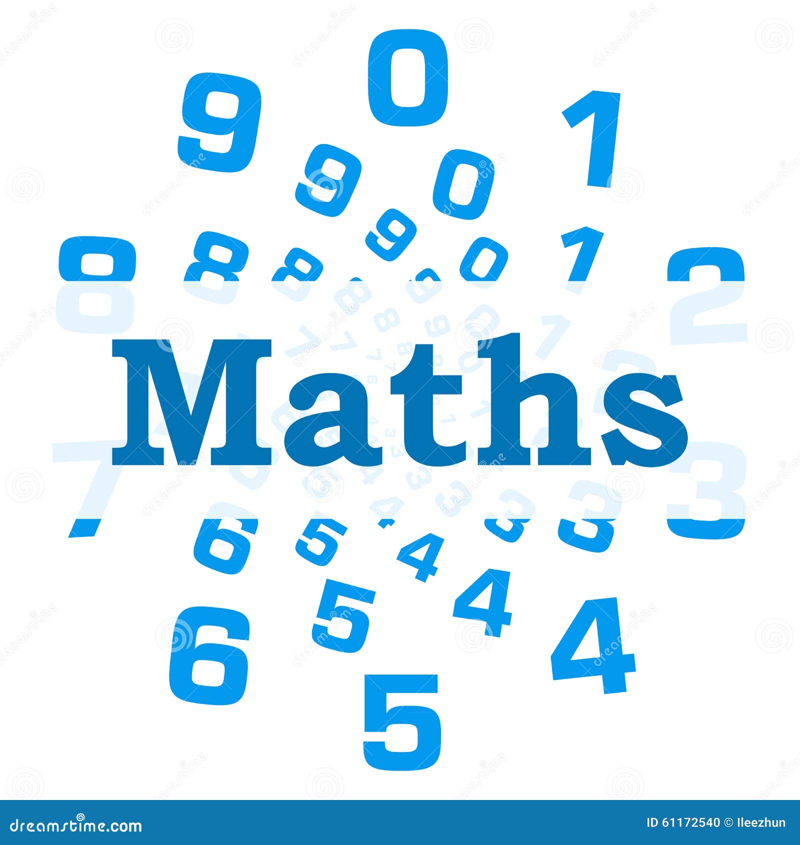 Maths Blue Numbers Circular Stock Illustration - Illustration of ...